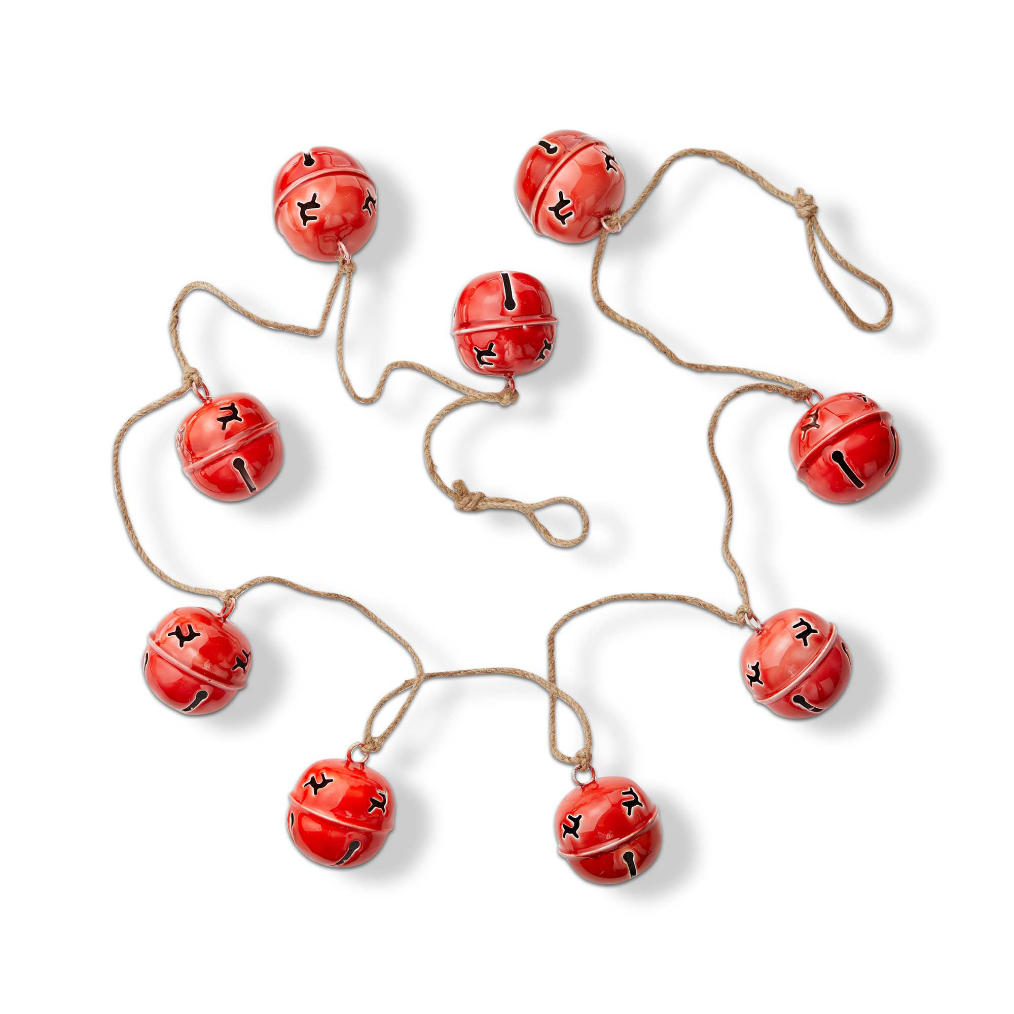 Ophelia & Co. 80-inch Red Sleigh Bells Metal Garland Doorway Tabletop ...