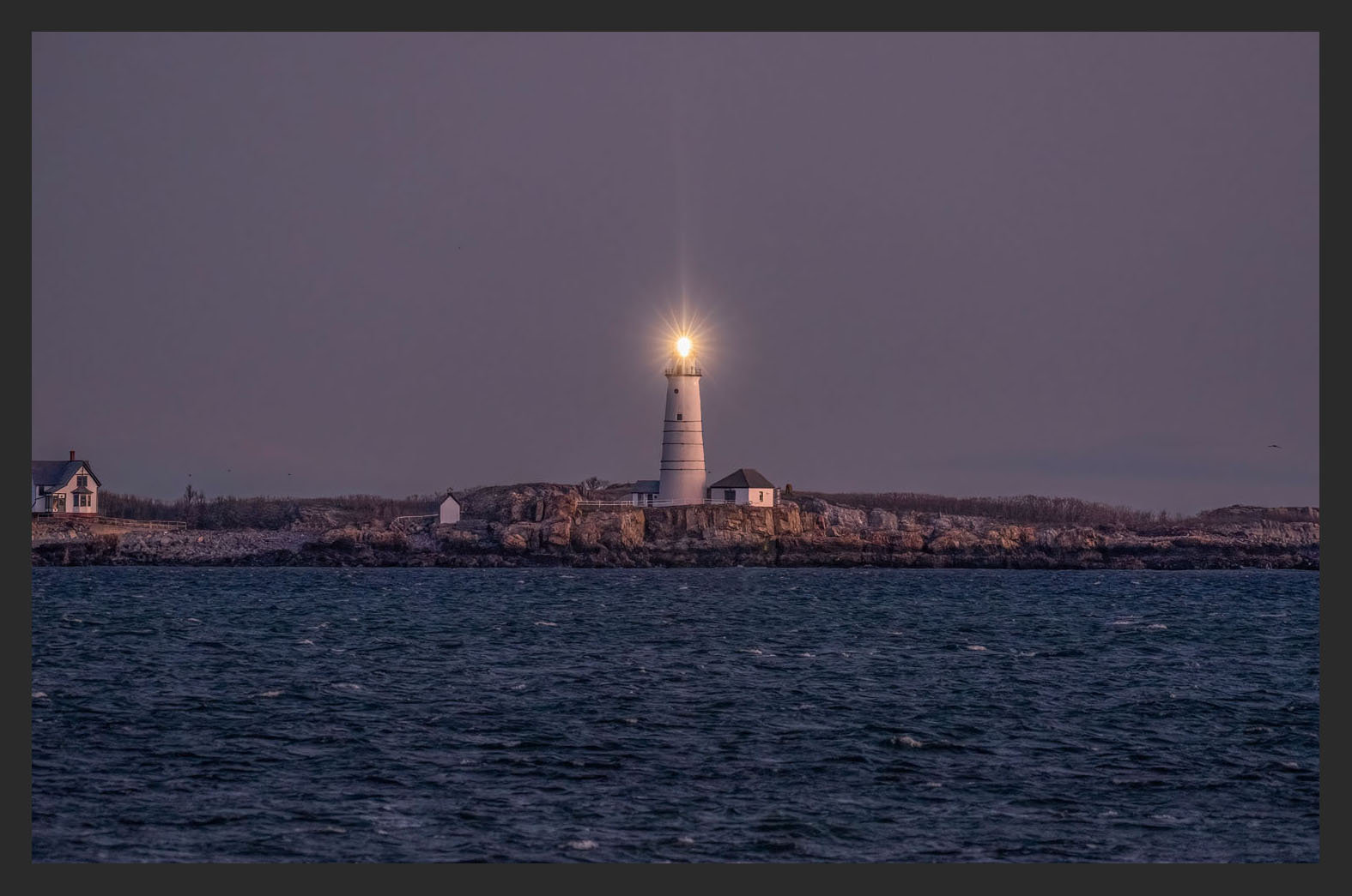 Breakwater Bay Boston Harbor Lighthouse Boston Light Framed On Poster ...