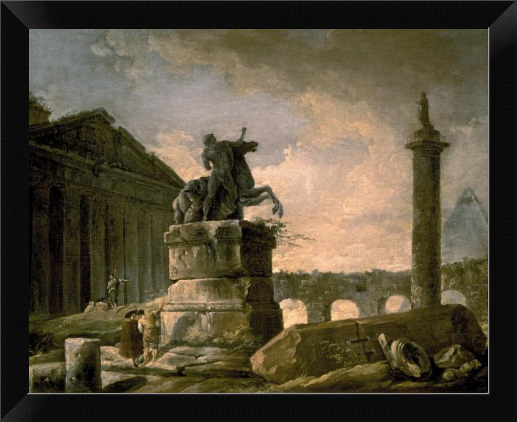 East Urban Home 'Architectural Landscape with Obelisk' Framed Oil ...