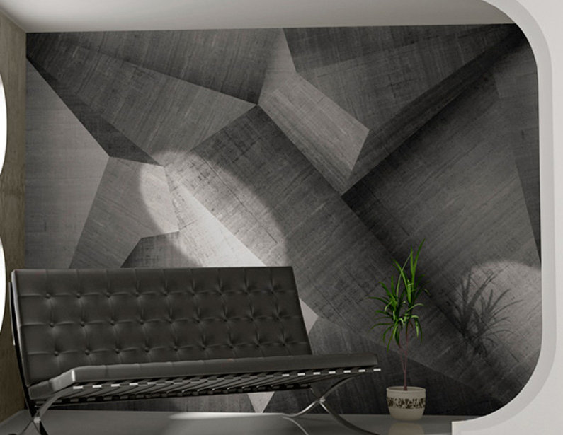 East Urban Home Abstract Concrete Blocks Wall Mural | Wayfair