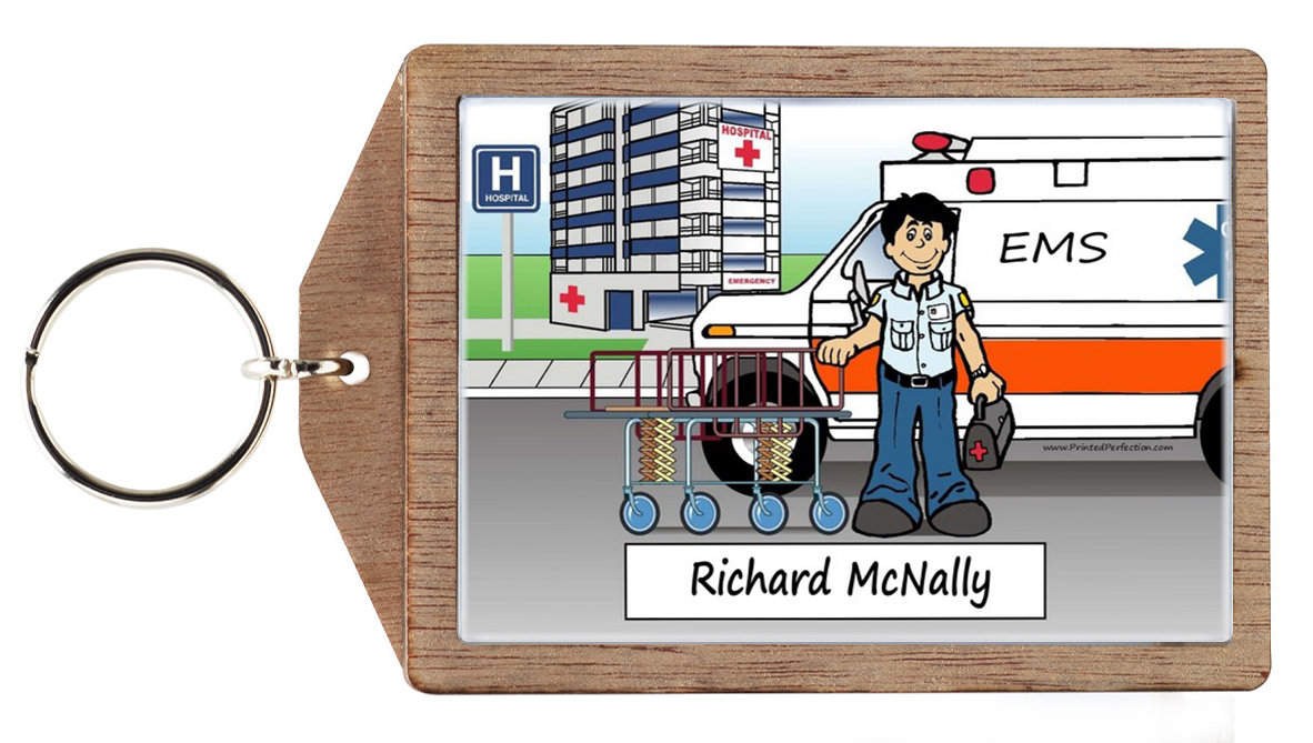 Printed Perfection Personalized EMT, Paramedic, Ambulance - Male Wooden ...
