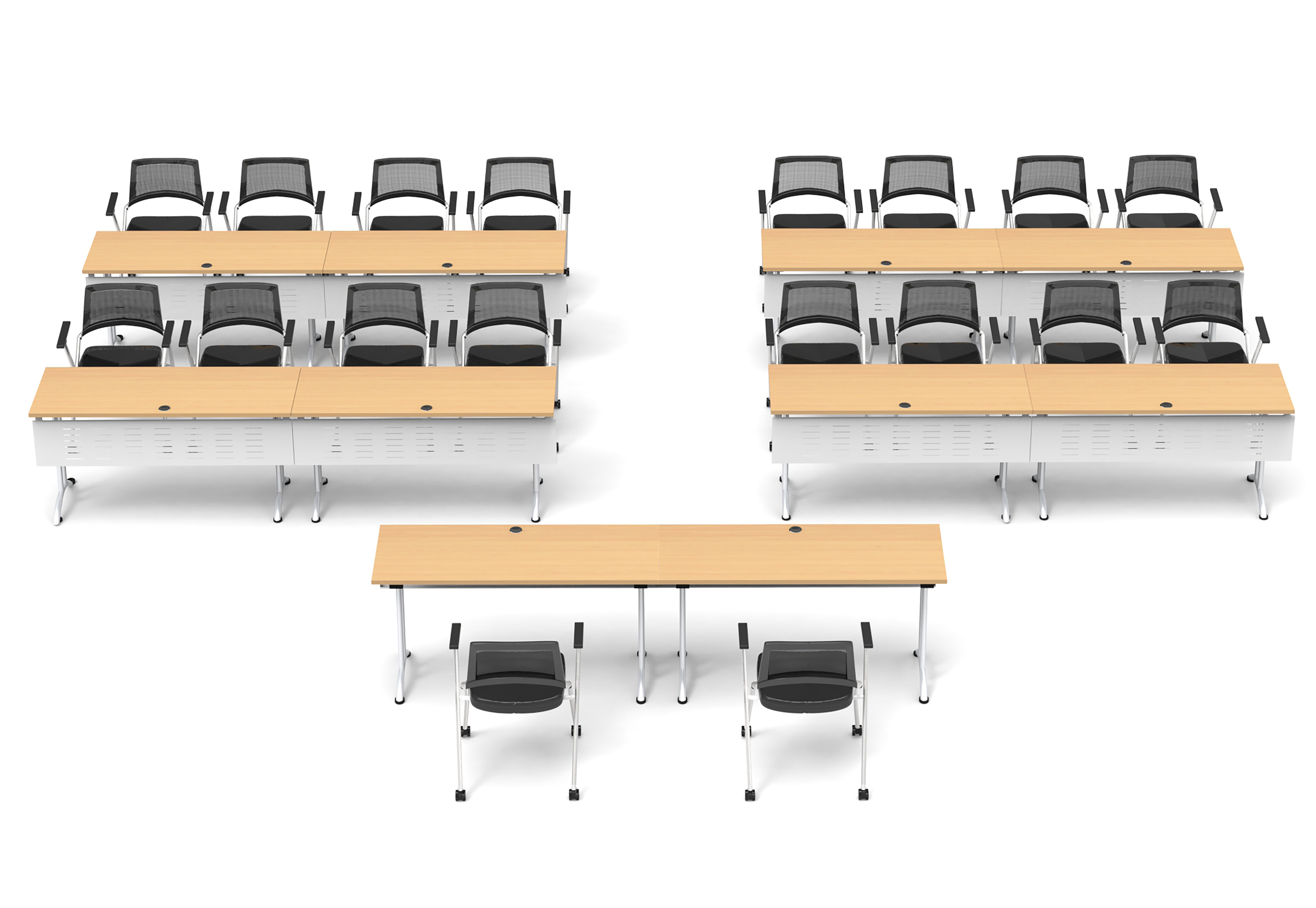 TeamWORK Tables 18 Person Training Meeting Seminar Tables with Modesty ...