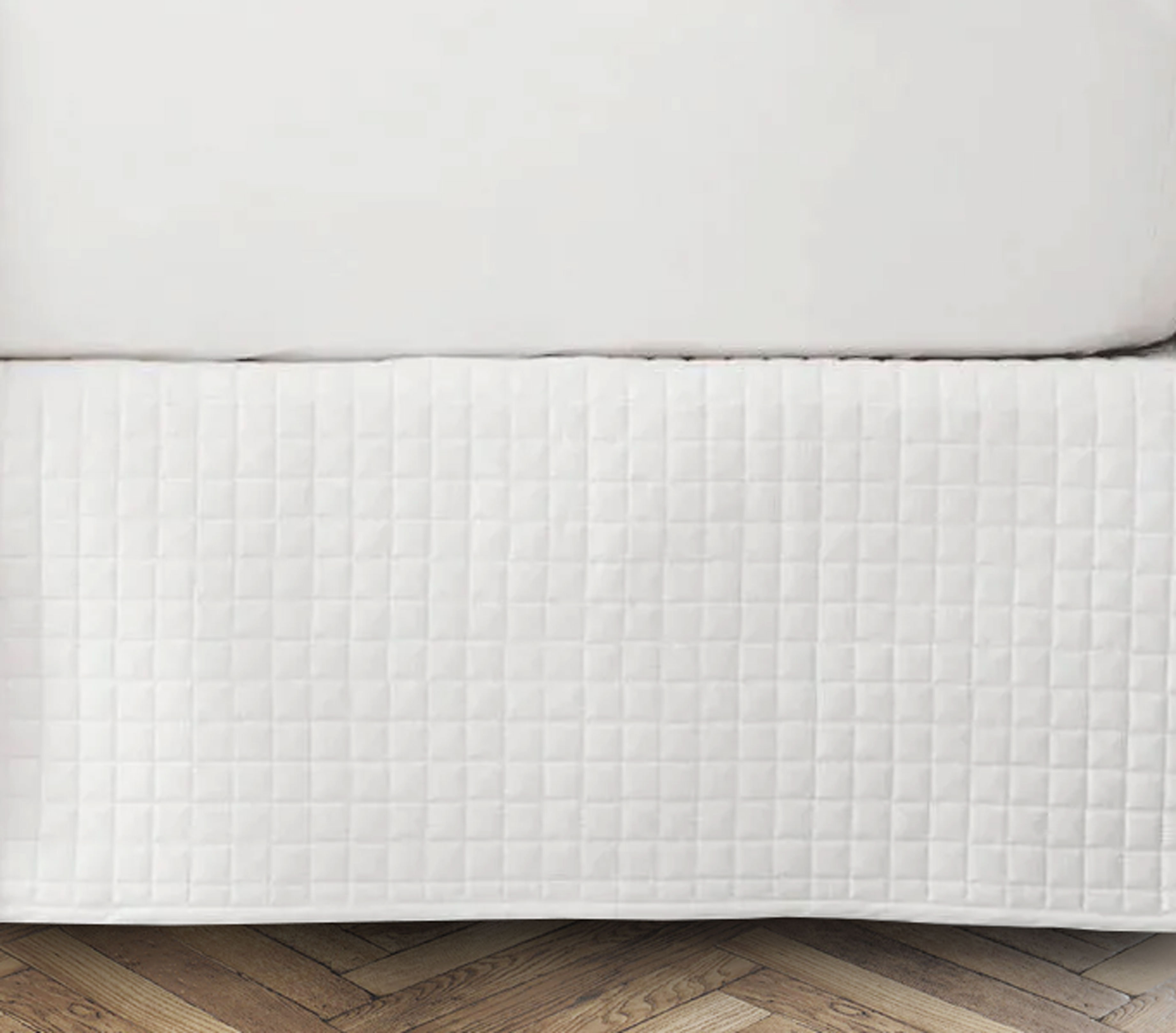 RoyalLinen 400 Thread Count 100%White Cotton Sateen Vertical Quilting ...