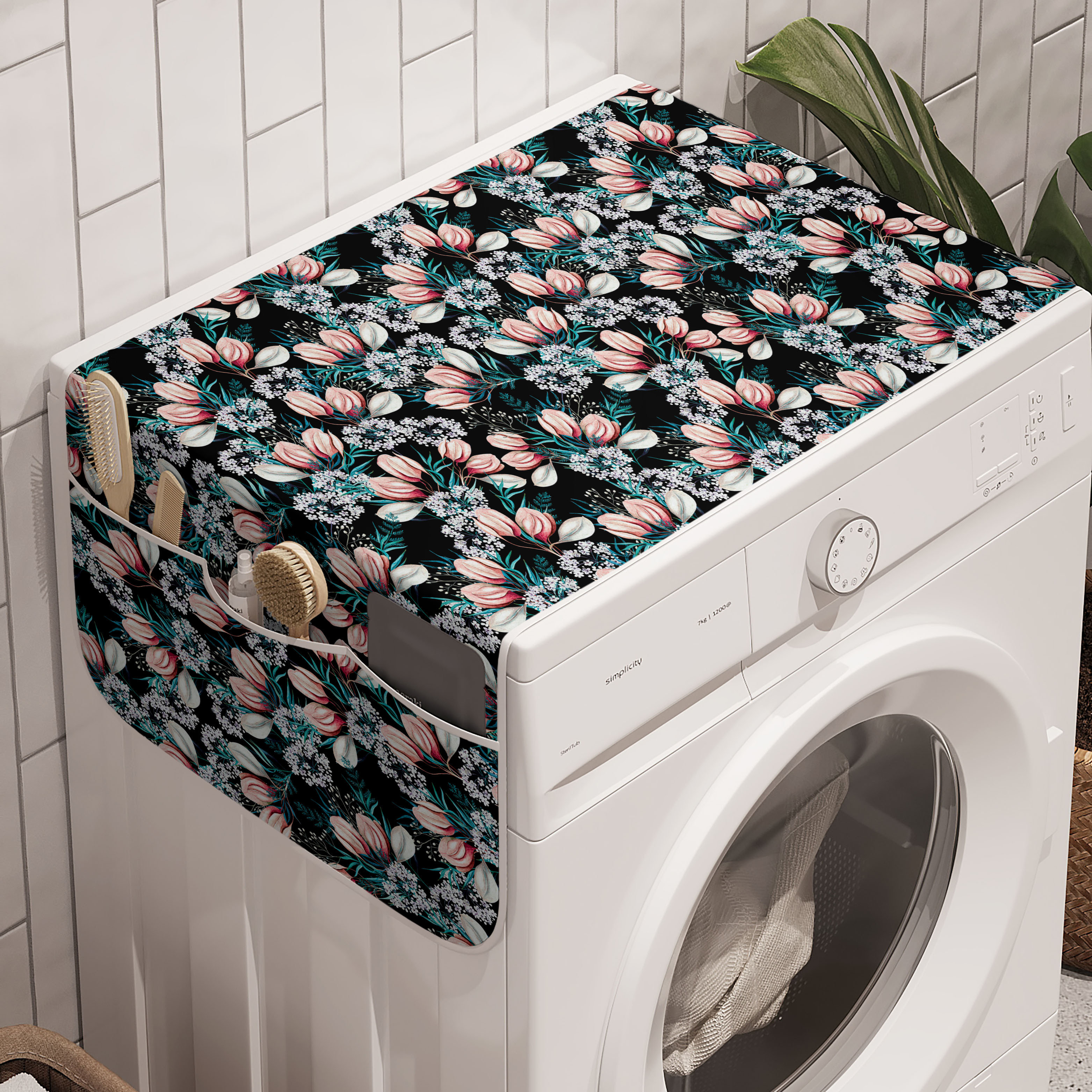 Ambesonne Floral Washing Machine Organizer Pack of 2 47" x 18.5" | Wayfair