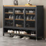 DICIXA Vintage Industrial Style Iron Shoe Cabinet Locker 24 Pair Shoe ...