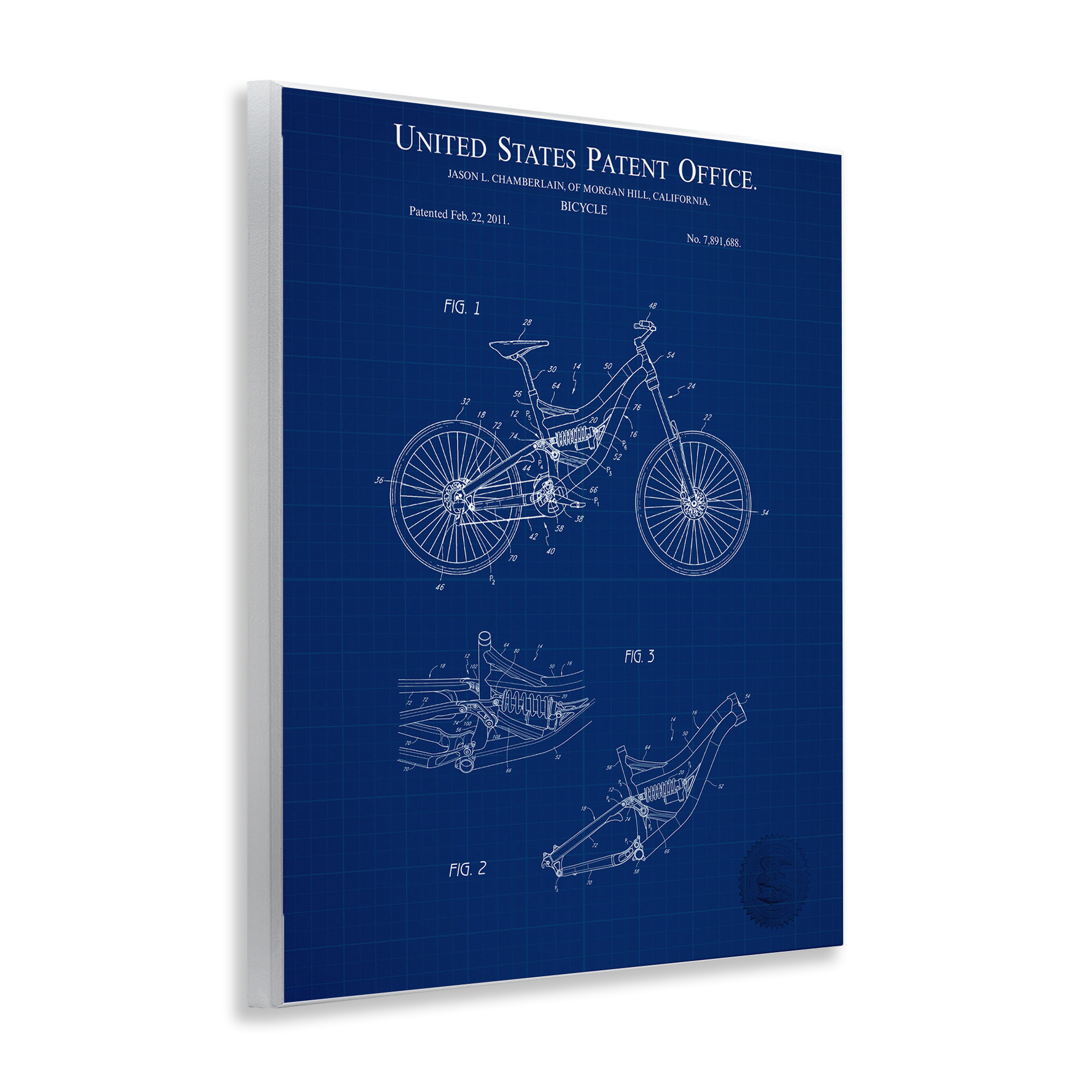 Stupell Industries Detailed Bicycle Blueprint Wall Plaque Art by Karl ...