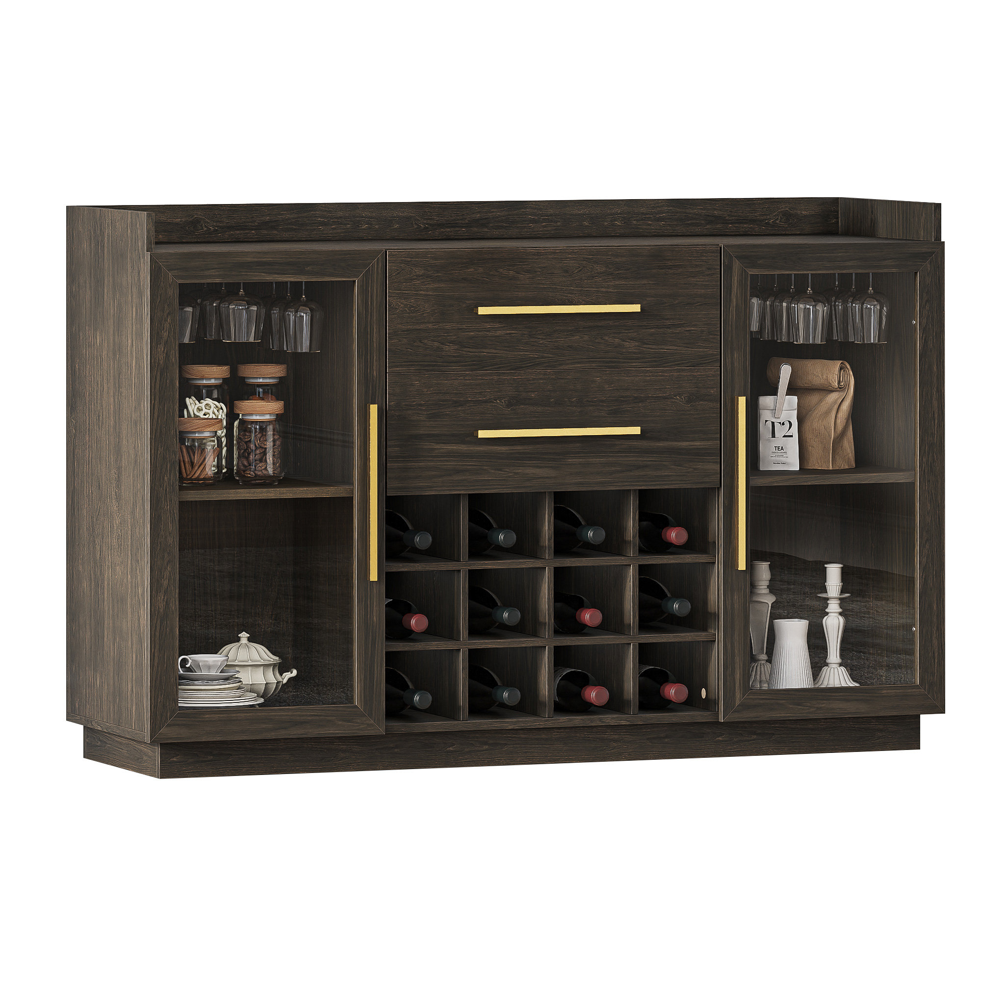 Ebern Designs Raymen 55.1'' Bar Cabinet & Reviews | Wayfair