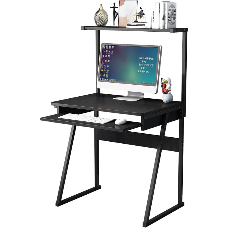 Hokku Designs 2-Tier Computer Desk with Keyboard Tray for Small Spaces ...