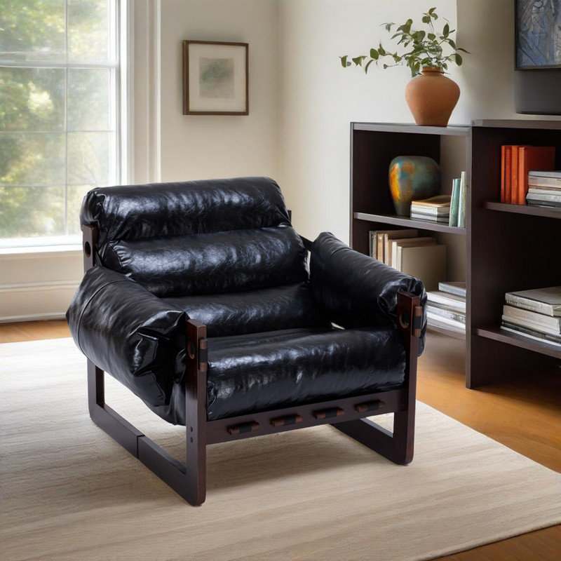 Latitude Run® Vintage-Inspired Wooden Recliner Chair with Oil-Wax ...