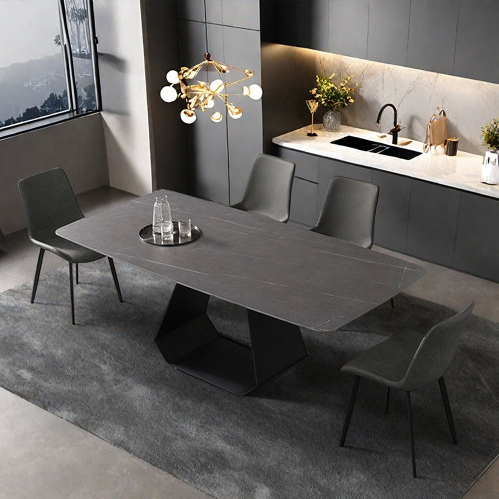 Elamer Italian style minimalist dining table set | Wayfair