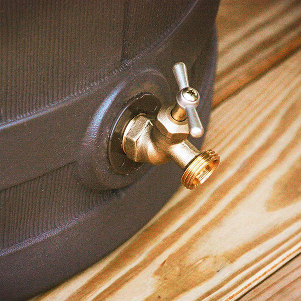 Good Ideas Rain Wizard Whiskey Style Rain Barrel with Overflow and ...