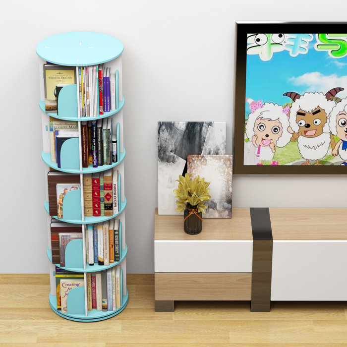 Latitude Run® 360° Rotating Stackable Shelves Bookshelf Organizer ...