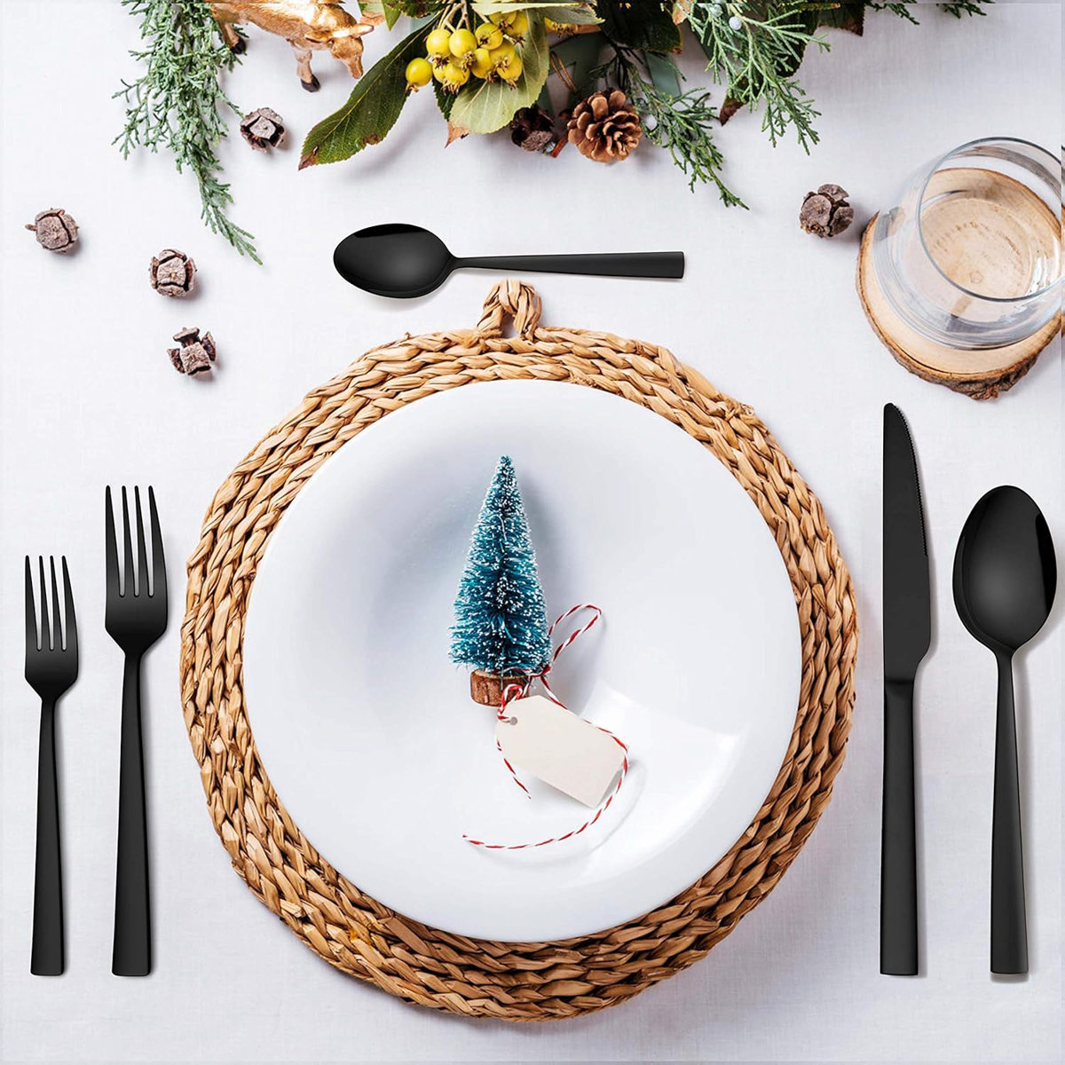 Latitude Run® 40-piece Black Stainless Steel Silverware Set For 8 ...