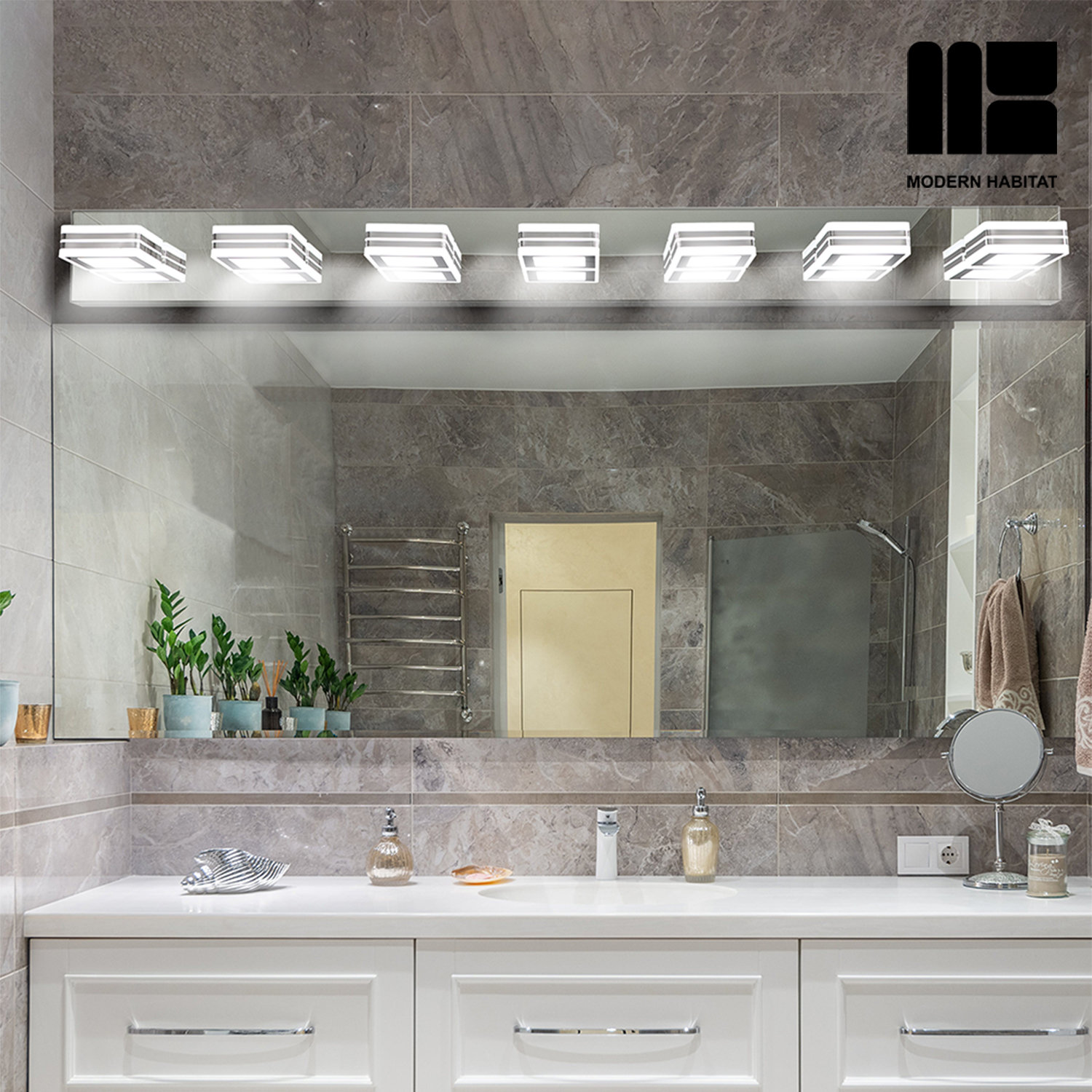 Modern Habitat Glamourgaze 46 In. 7-Light LED Vanity Light With ...