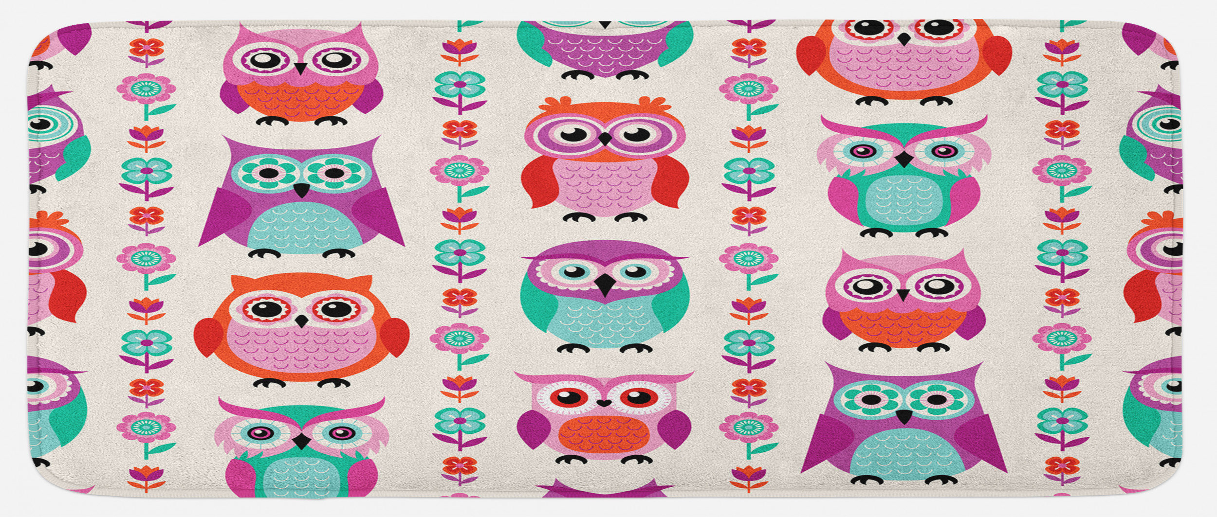 East Urban Home Owls Kitchen Mat | Wayfair