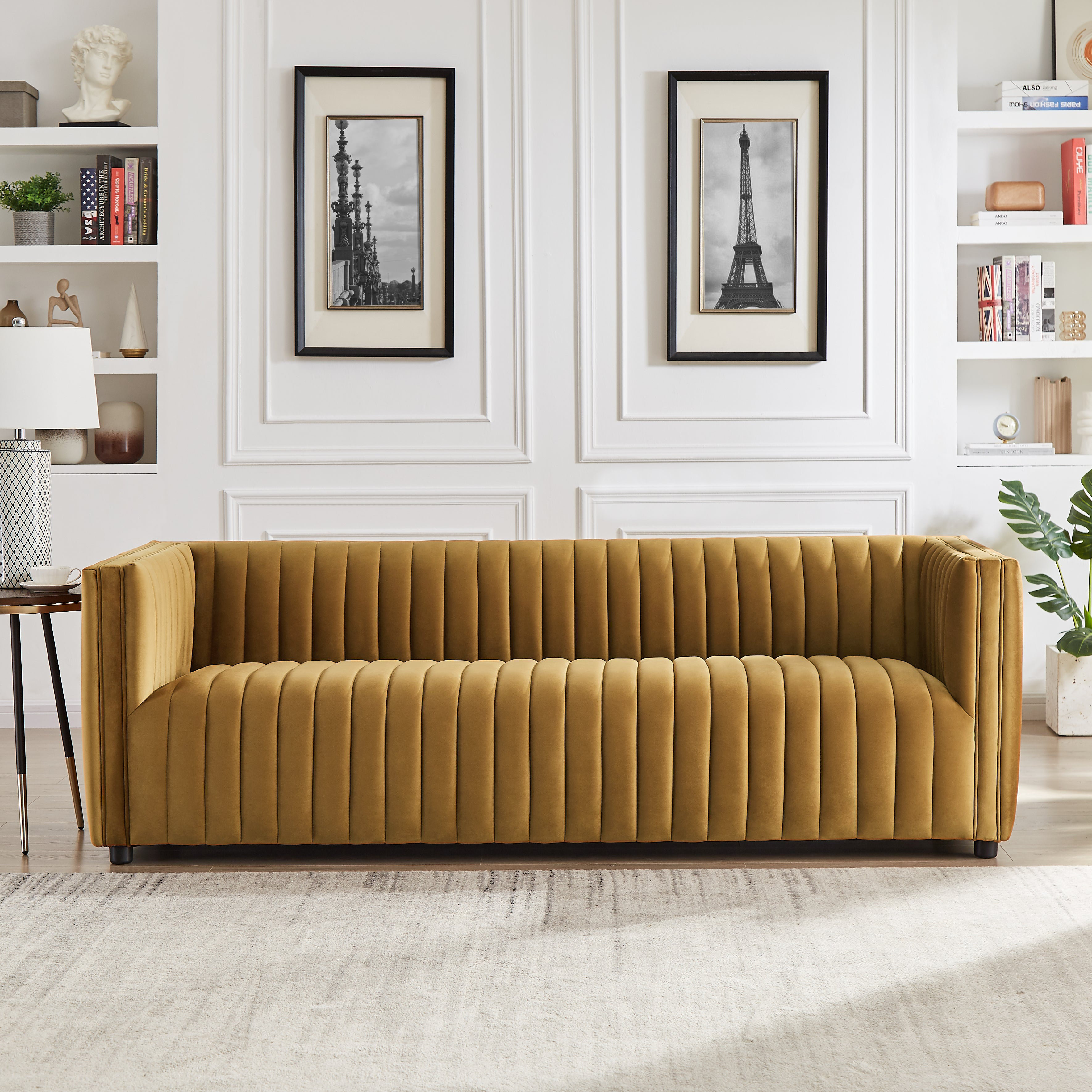 Willa Arlo™ Interiors Sigrid 84" Mid Century Modern Luxury Velvet Couch ...