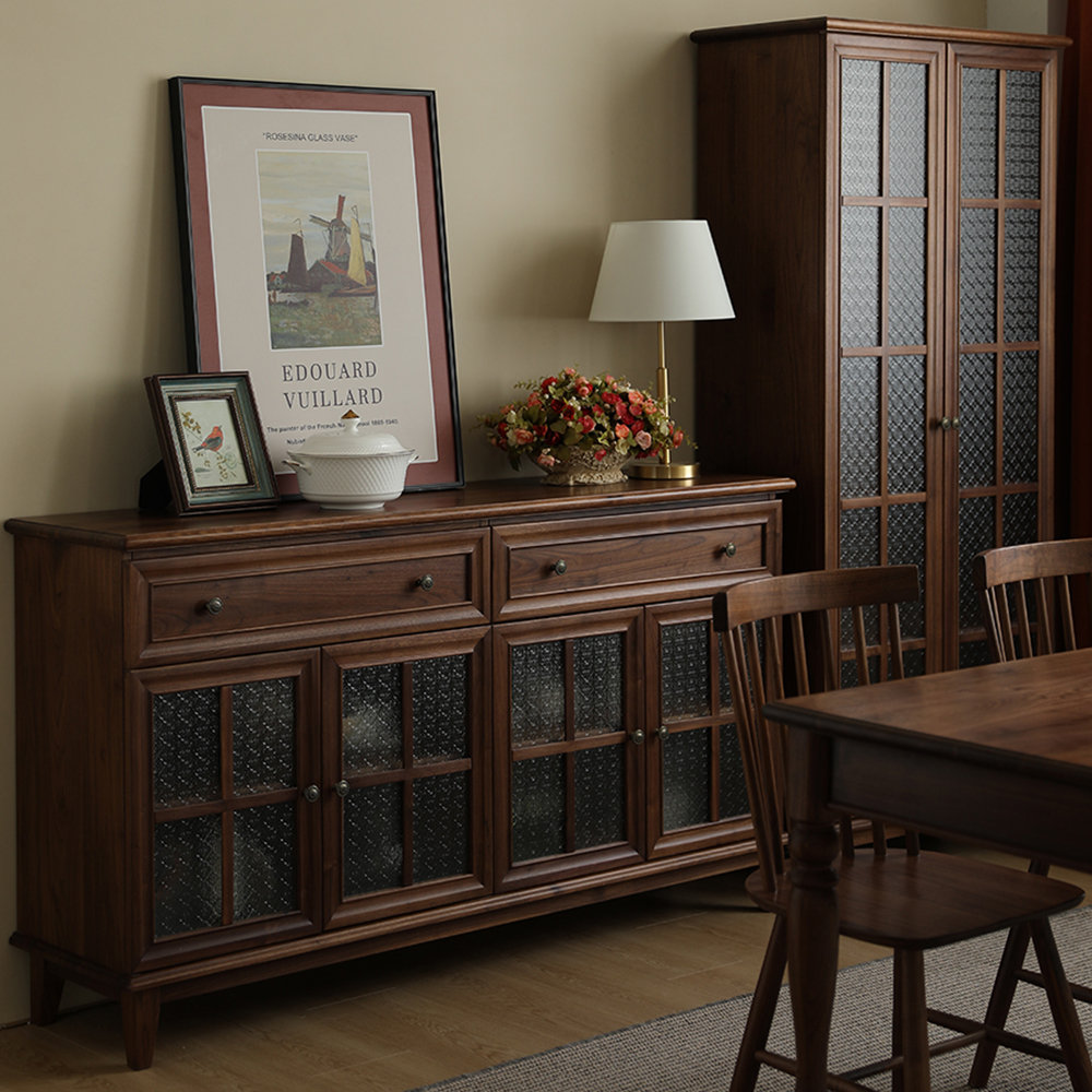 Dream cabinet Black Walnut All Solid Wood Simple Locker 70.87 Sideboard ...
