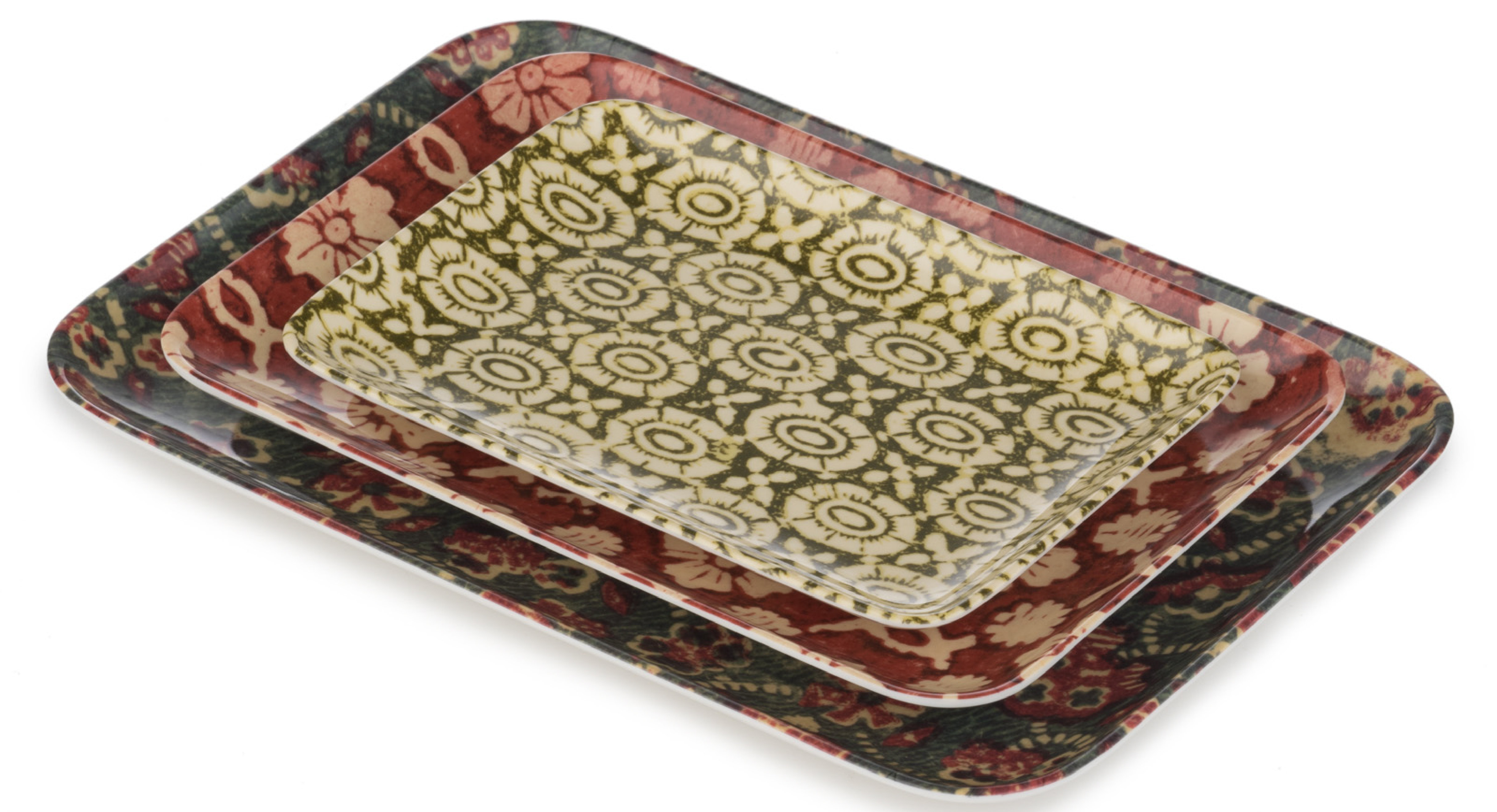 World Menagerie Mehmet 3 Piece Melamine Tray Set | Wayfair