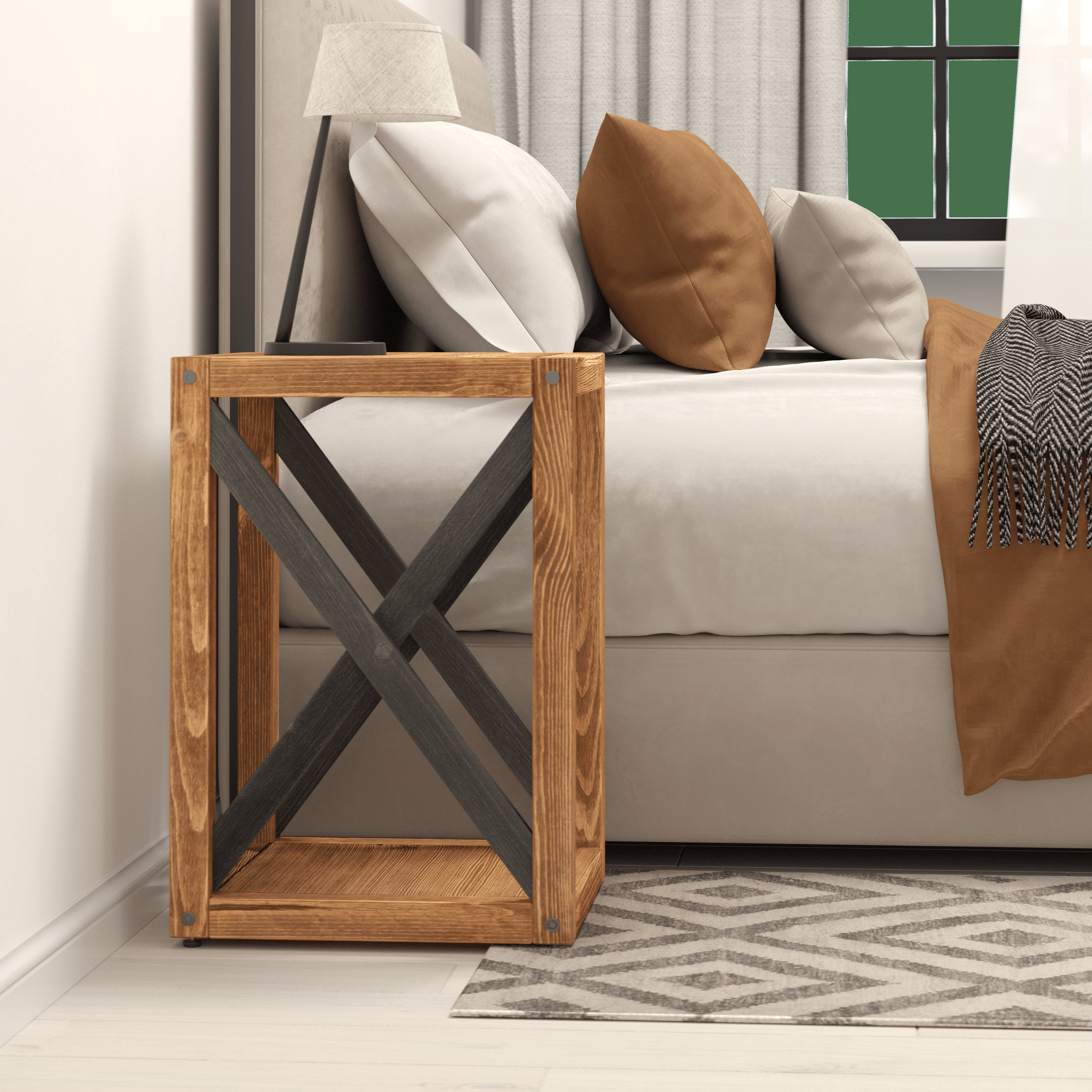 Gracie Oaks Solid Wood End Table, Rustic Side Table & Reviews | Wayfair