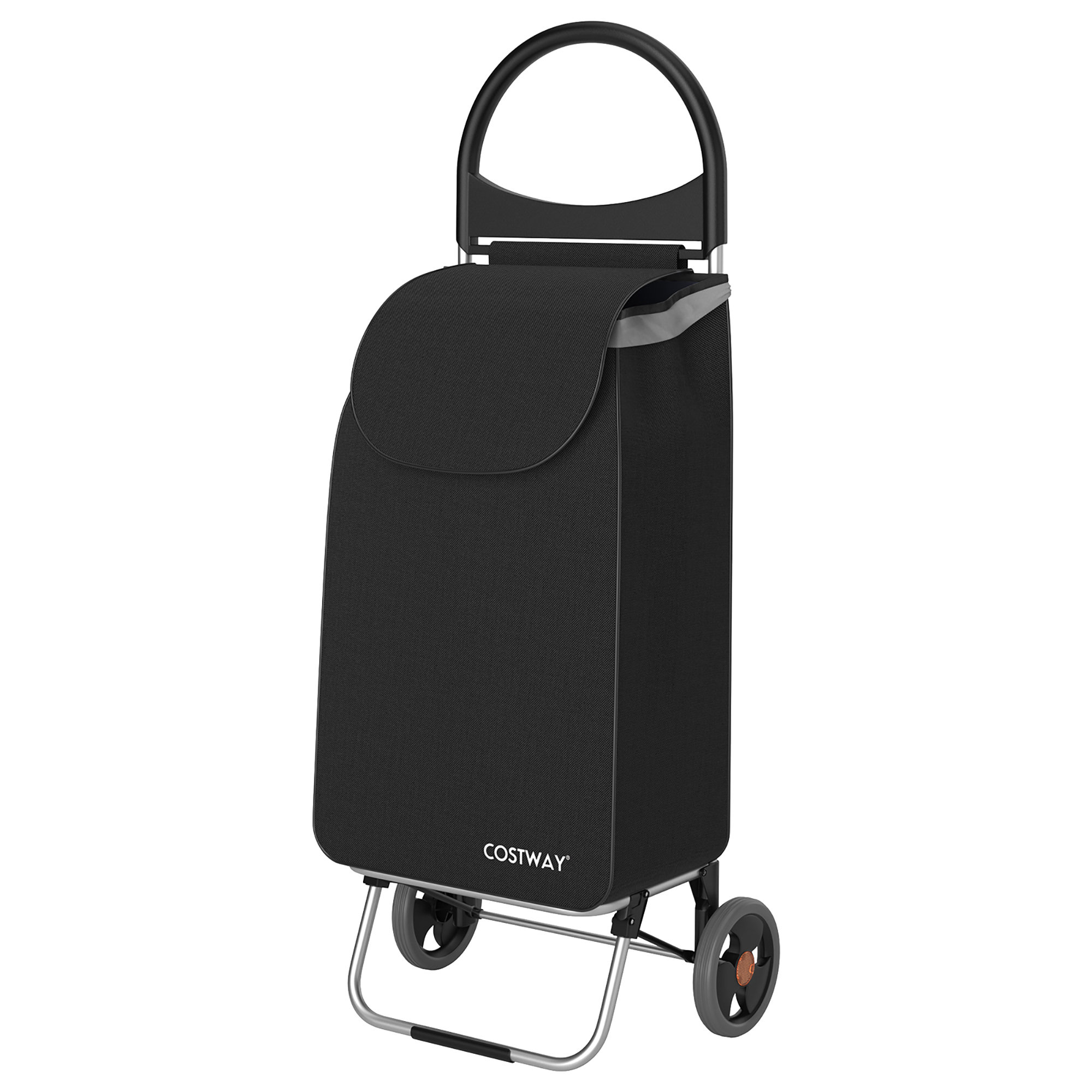 Costway Folding Shopping Cart Grocery Utility Cart Hand Truck With ...