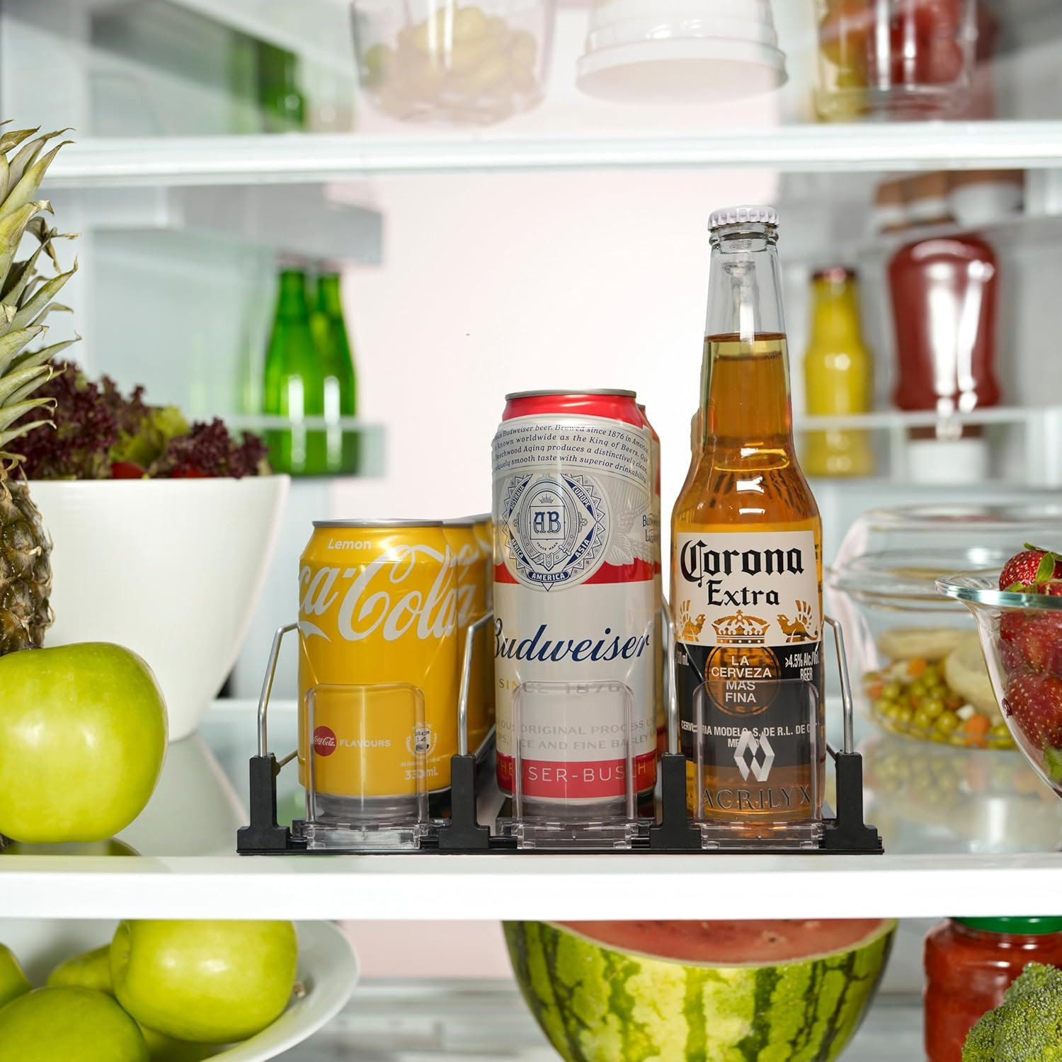 Rebrilliant Drink Organizer Dispenser Fridge Self-Pushing Glide Rack ...