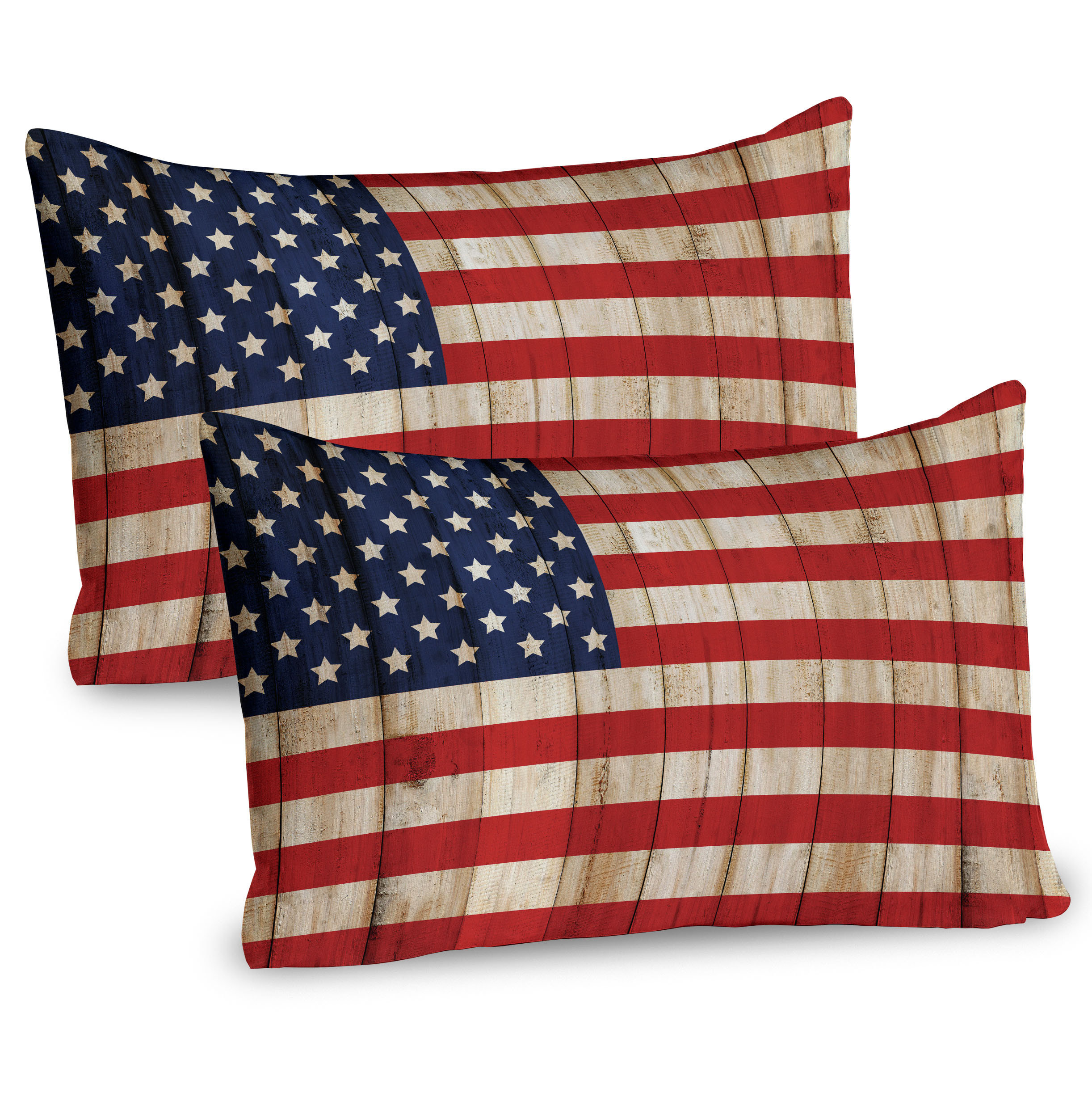 Ambesonne USA Pillow Sham 2 Pack Independence Day in July 26"x20" Cream ...