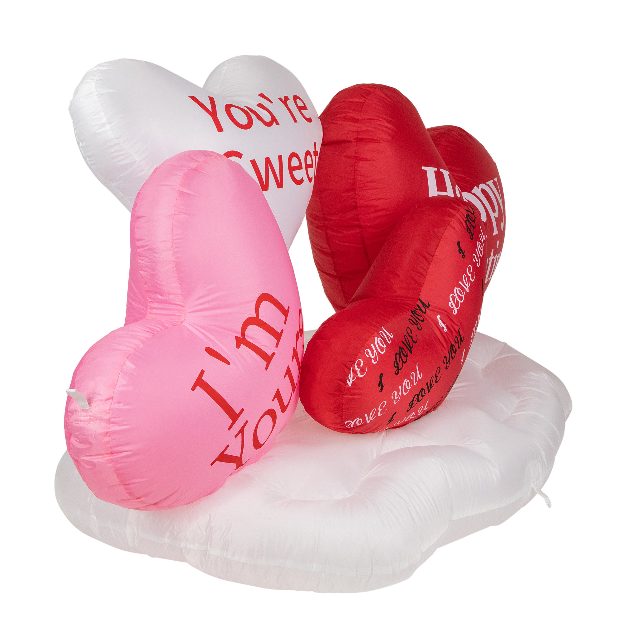 Northlight 5' Inflatable Lighted Valentine's Day Conversation Hearts ...
