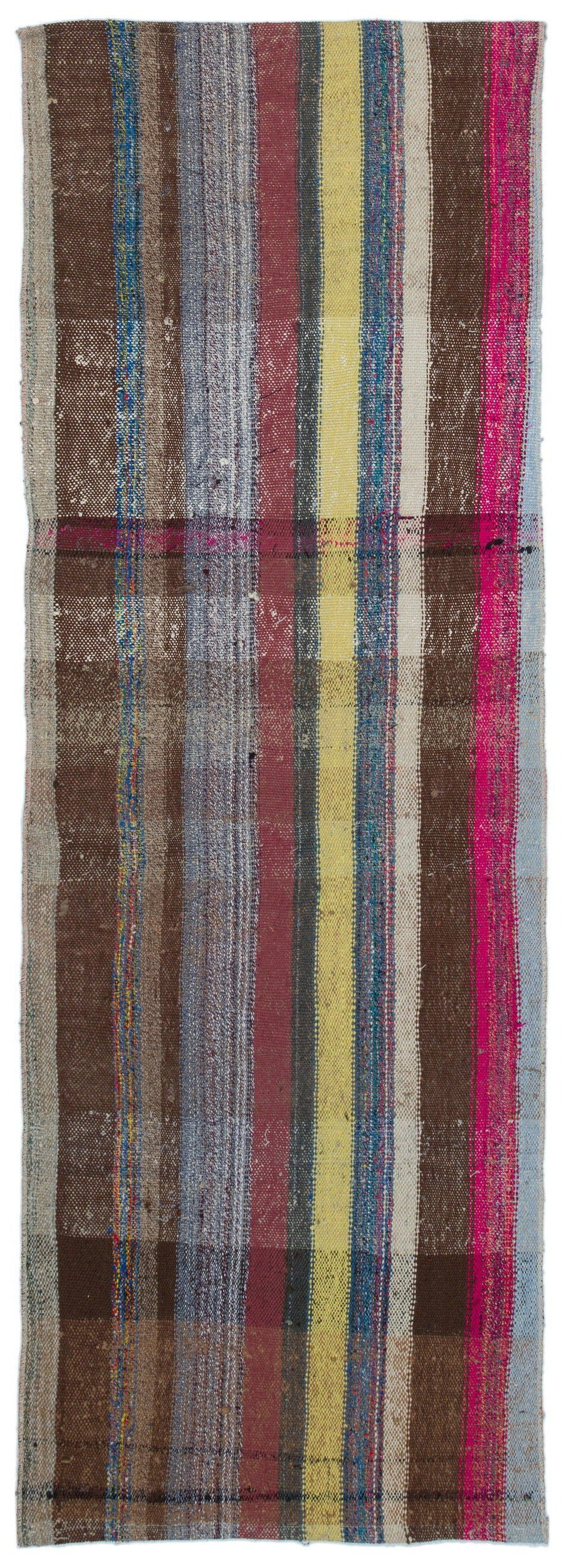 Union Rustic Lelen Brown Striped Wool Handmade Area Rug | Wayfair