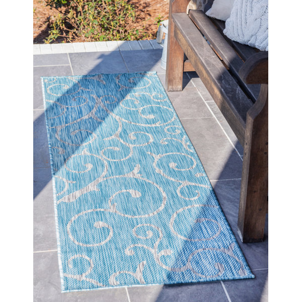 Charlton Home® Coutee Light Aqua Indoor/Outdoor Area Rug & Reviews ...