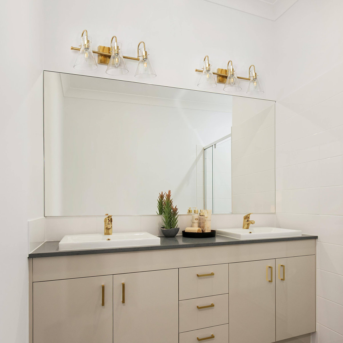 Mercer41 Dannalyn 3-Light Dimmable Brass Vanity Light | Wayfair