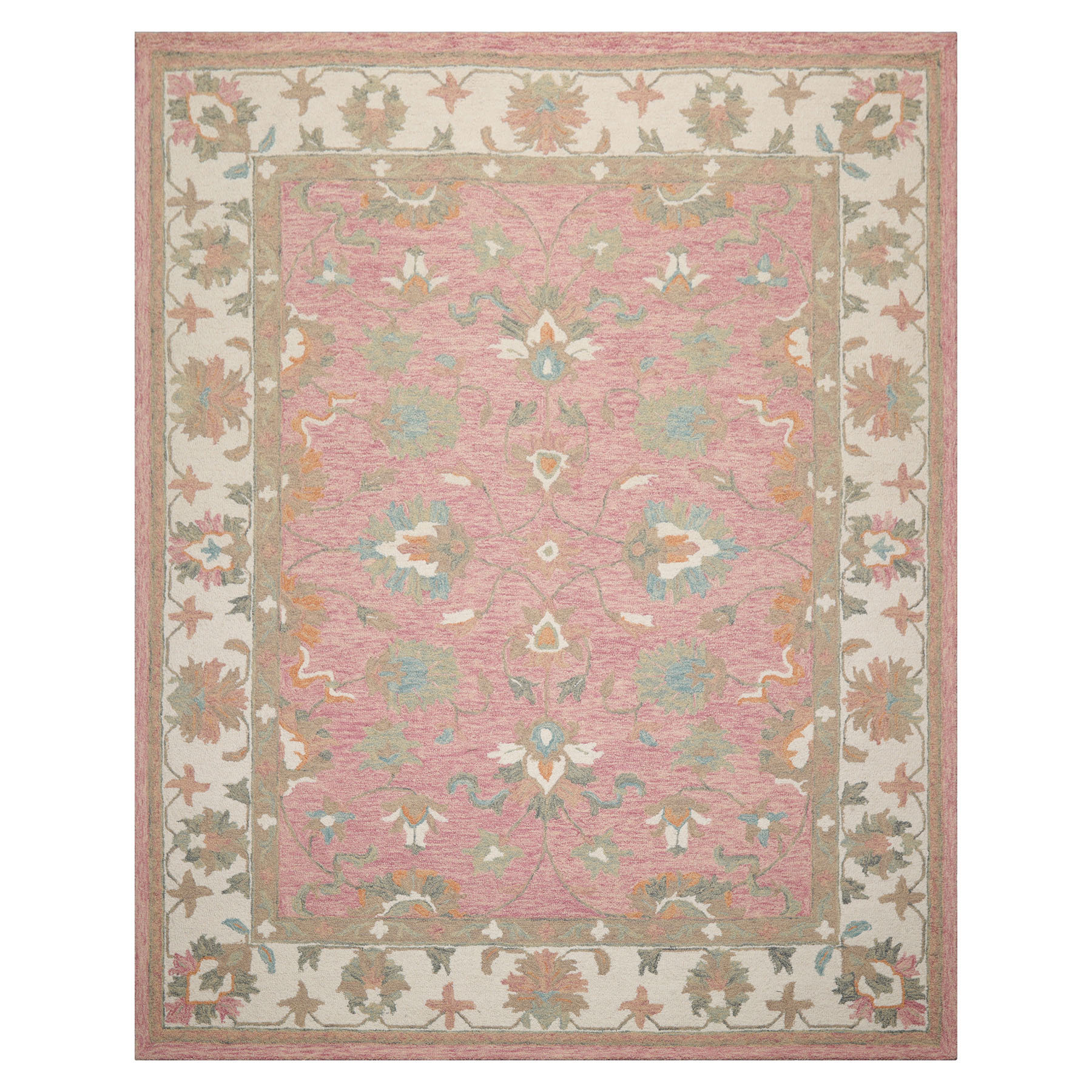 Bungalow Rose Multi Size Blush Hand Hooked Transitional Agra Wool ...