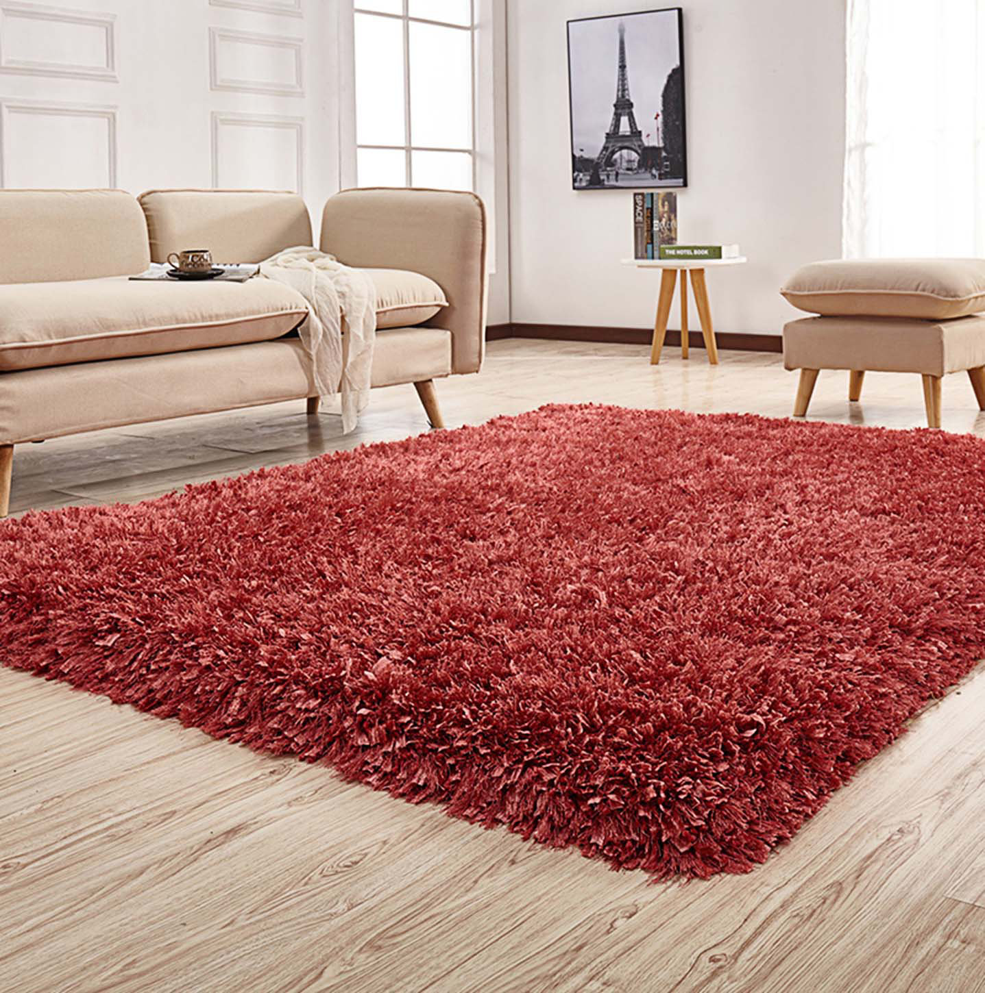 Everly Quinn Coral Tufted Shag Area Rug | Wayfair