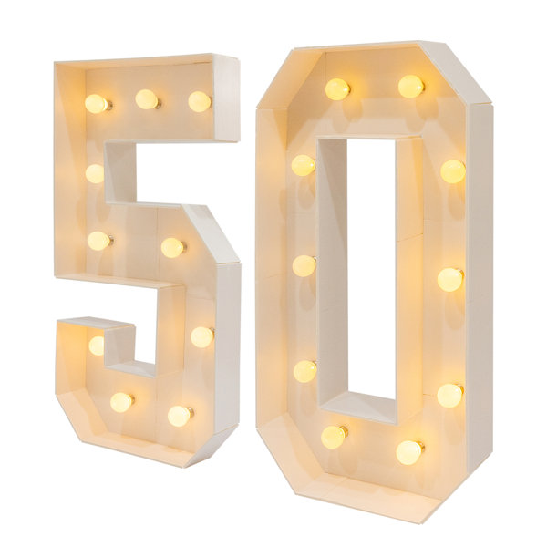 CNCEST 30th/40th/50th Light Up Numbers Birthday Party Decoration ...