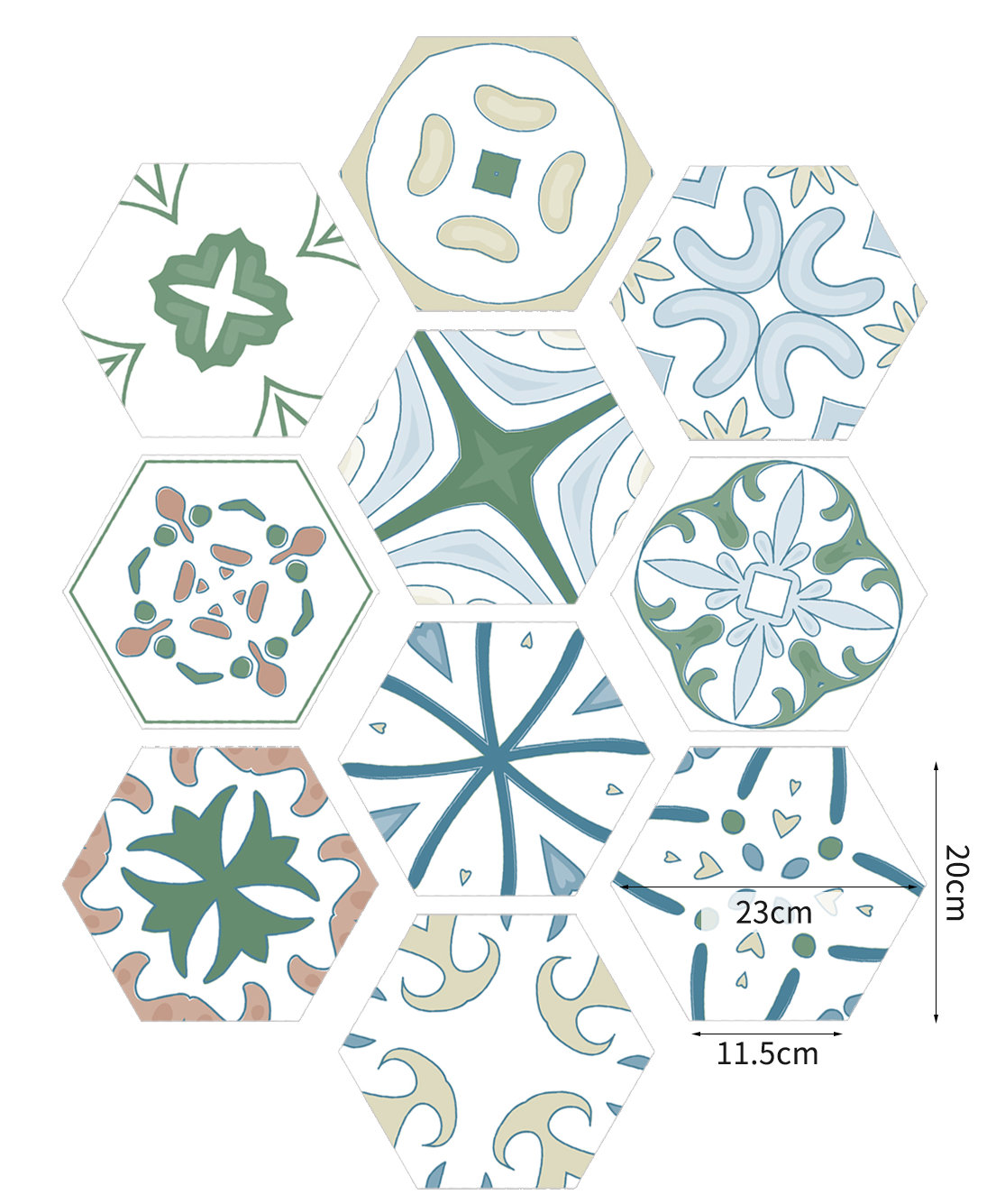 Latitude Run Seamingless Hexagon 20cm x 23cm PVC Mosaic Tile | Wayfair ...