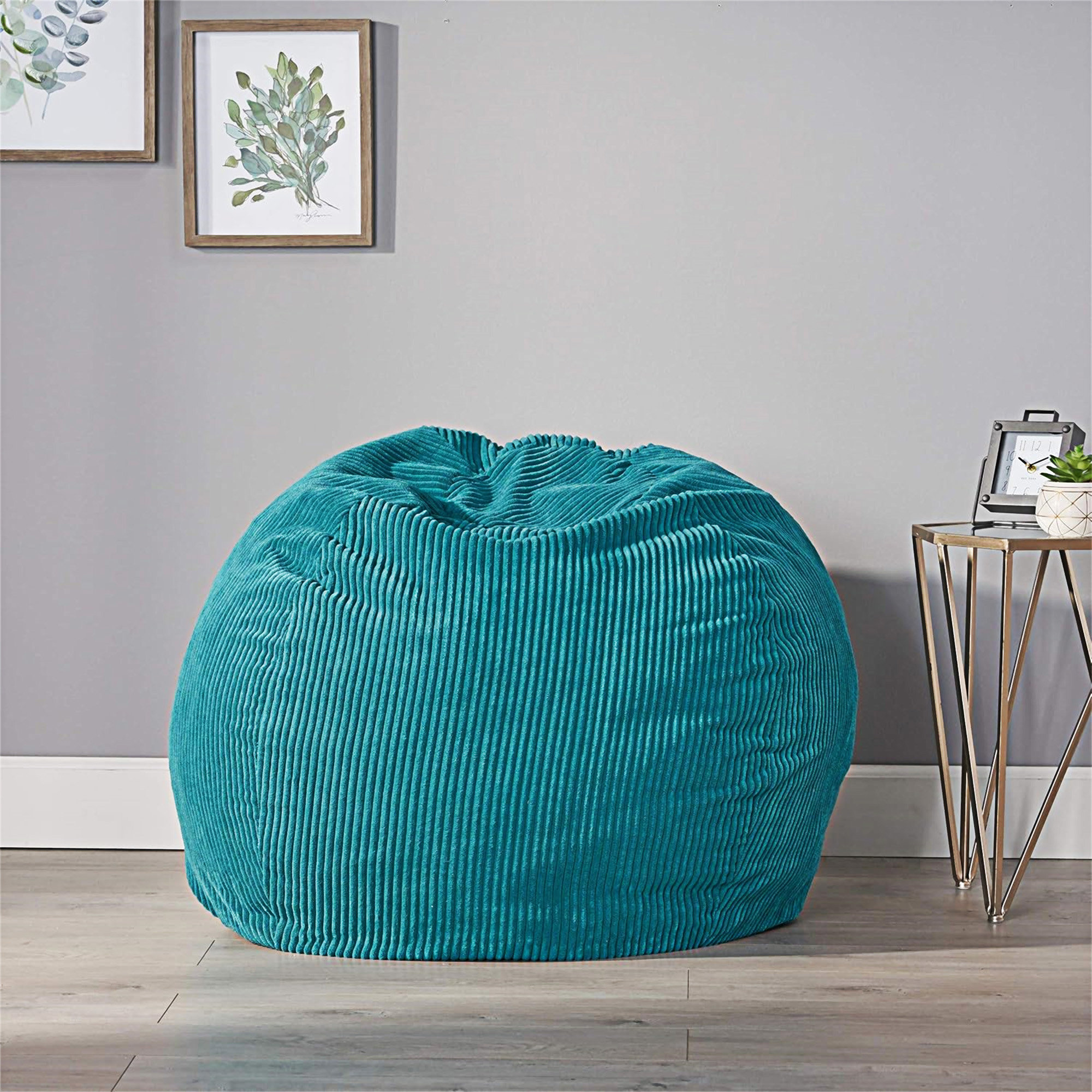 Trule Kenli Modern Corduroy Polyester 3 Foot Bean Bag Chair - Wayfair ...