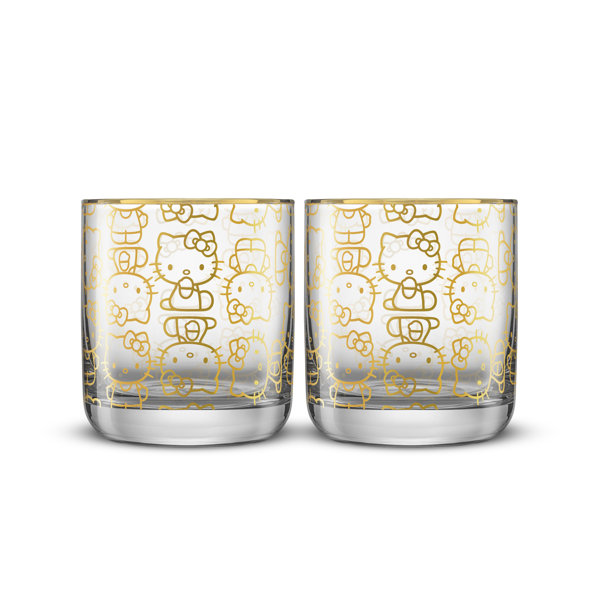 JoyJolt Hello Kitty® Charmed Short Glasses - 10 oz - Set of 2 - Wayfair ...