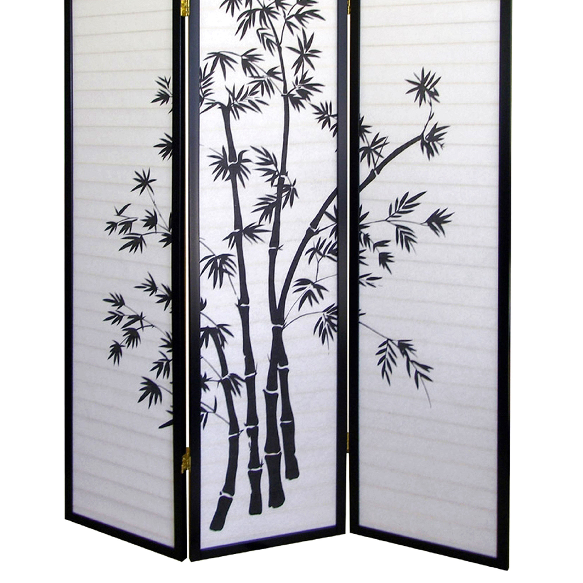 SHANRUGUOJI 70" Tall Panel Screen / Room Divider With Black Finish ...