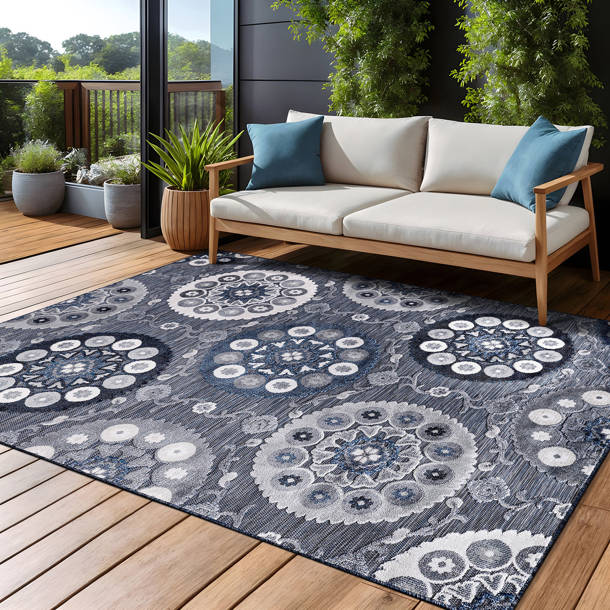 Lark Manor Chartier Gray Indoor / Outdoor Rug & Reviews | Wayfair