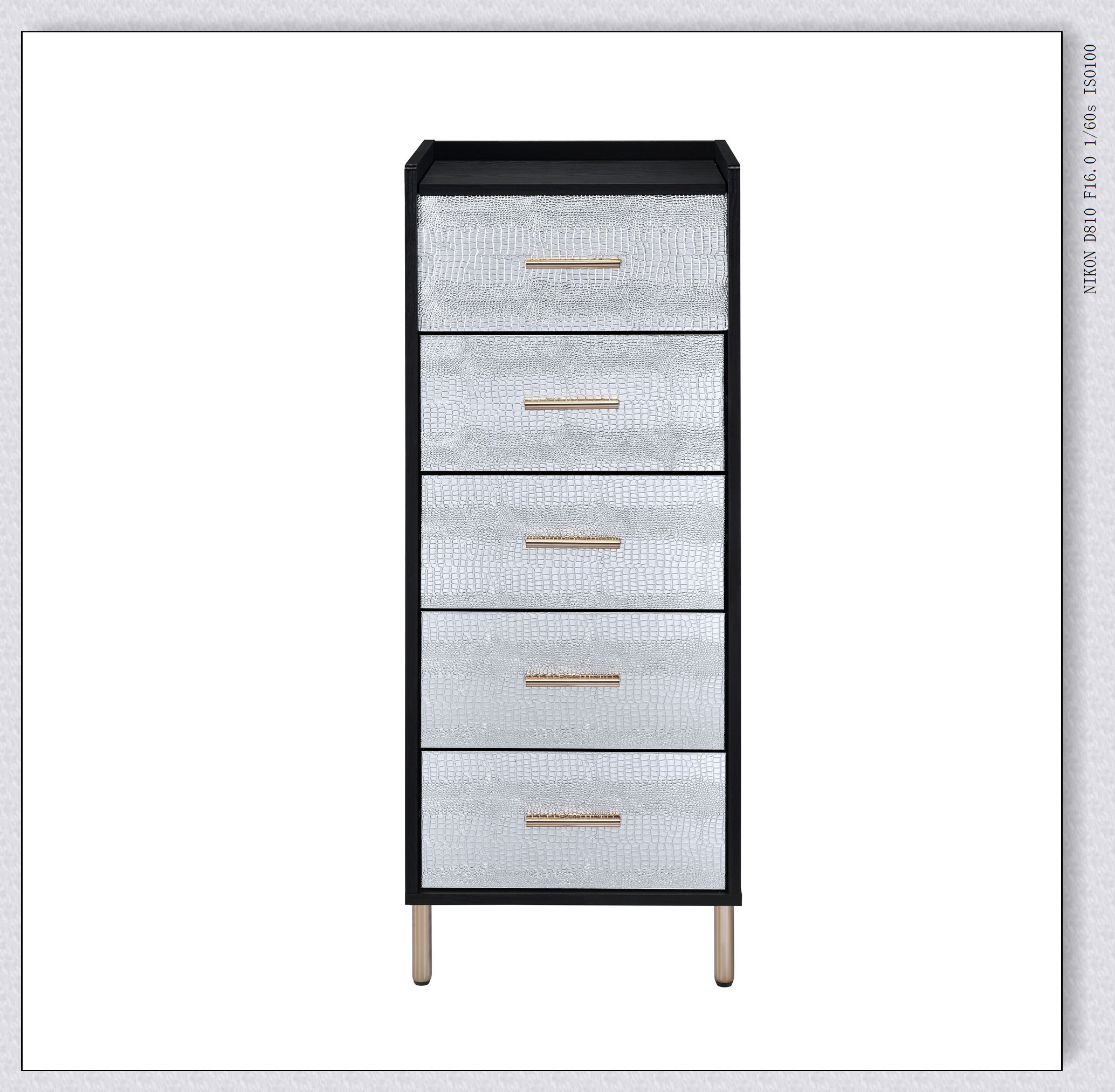 Mercer41 Black and Silver 4-drawer Jewellery Armoire with Lift-top ...