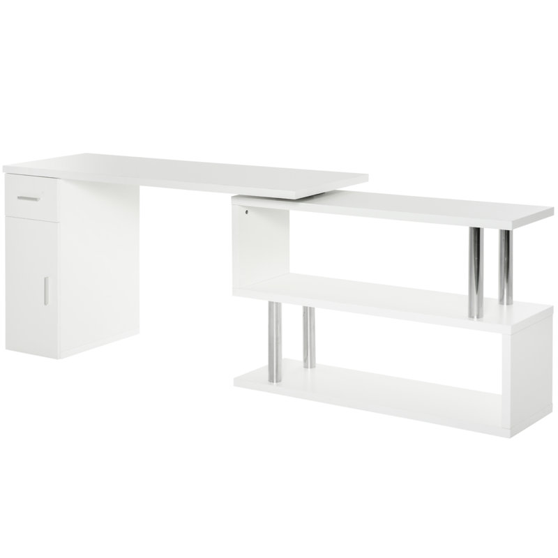 Ivy Bronx 55" L-Shaped Rotating Computer Desk | Wayfair