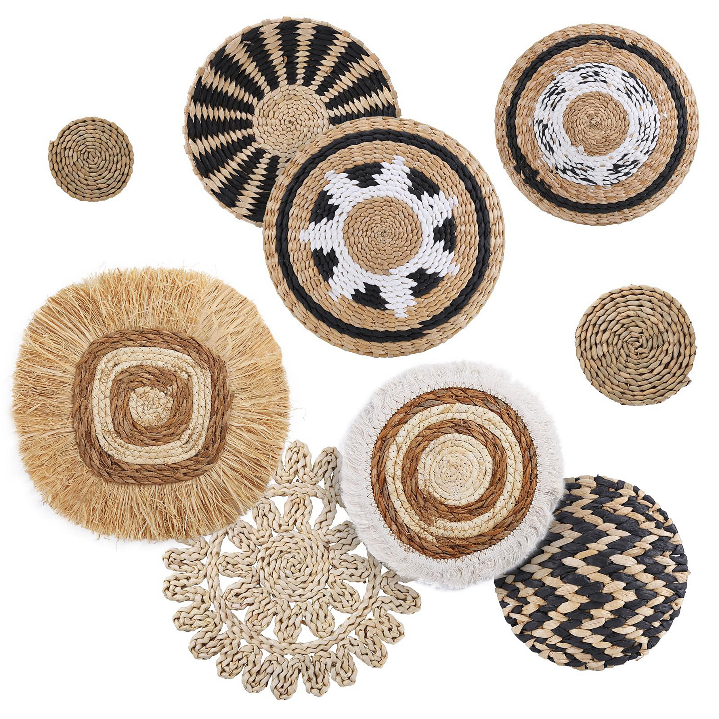 Dakota Fields Boho Wall Basket Decor - 9 Pack - Square & Circular ...