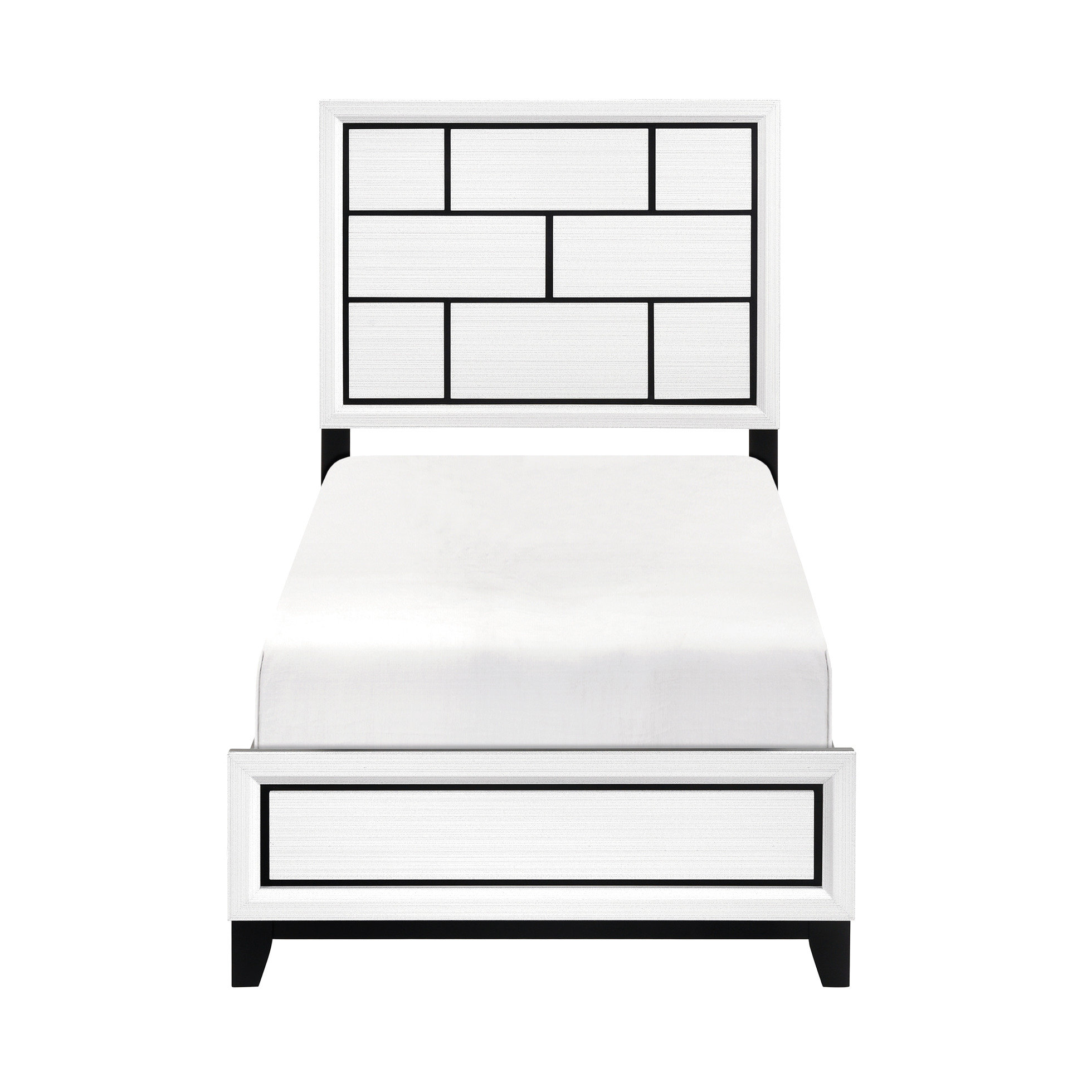 Latitude Run® Bedroom Furniture, Modern Contemporary White With Black ...