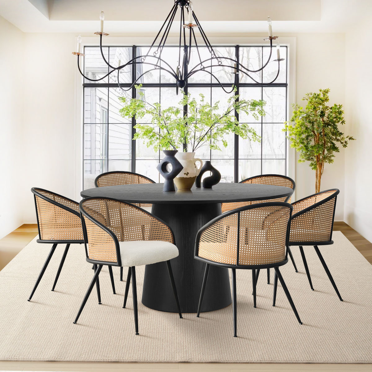 Bayou Breeze Cianne 6 - Person Dining Table Sets With 52'' Round Table ...