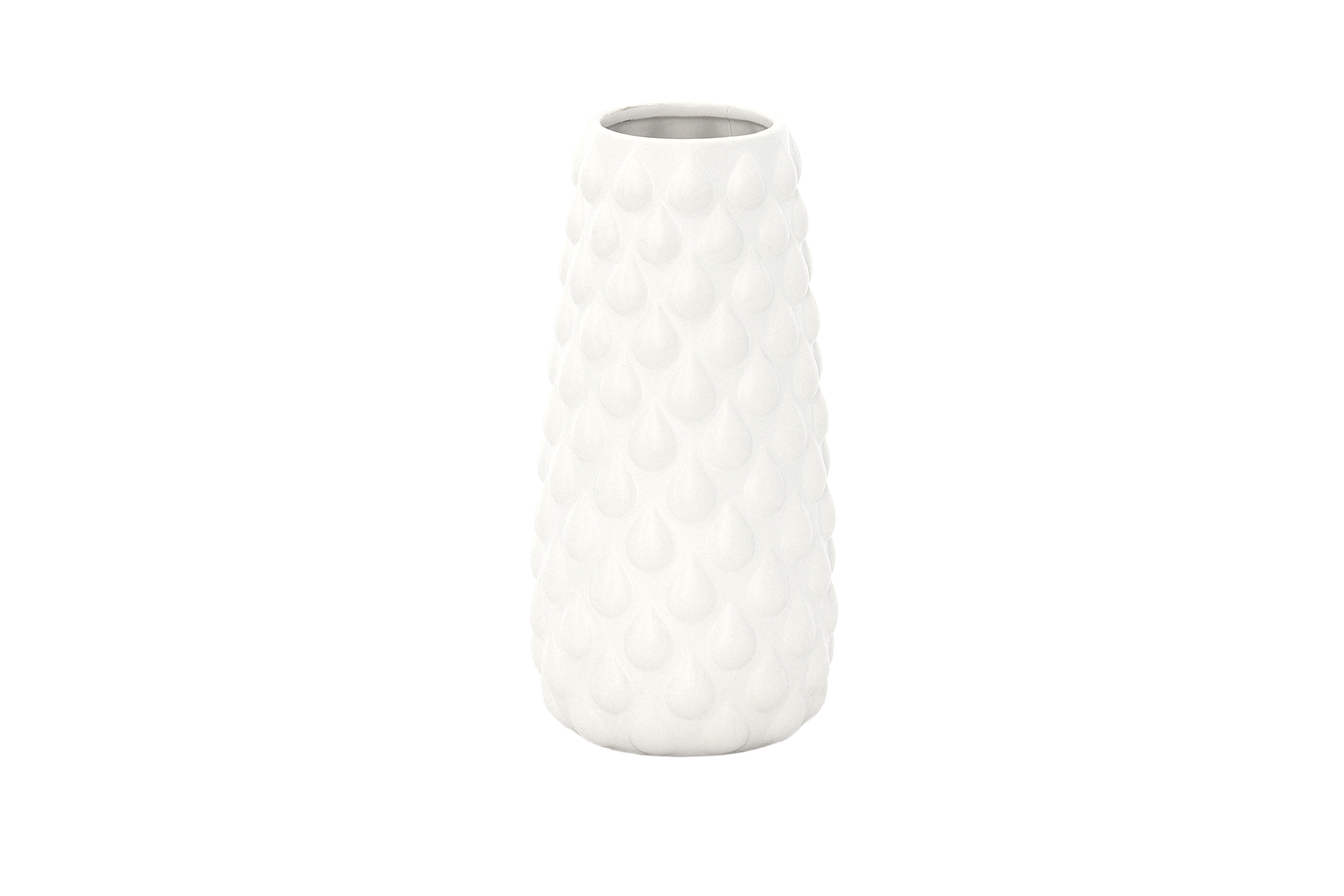Ebern Designs Ceramic Round Vase with Embossed Water Drops Pattern and ...