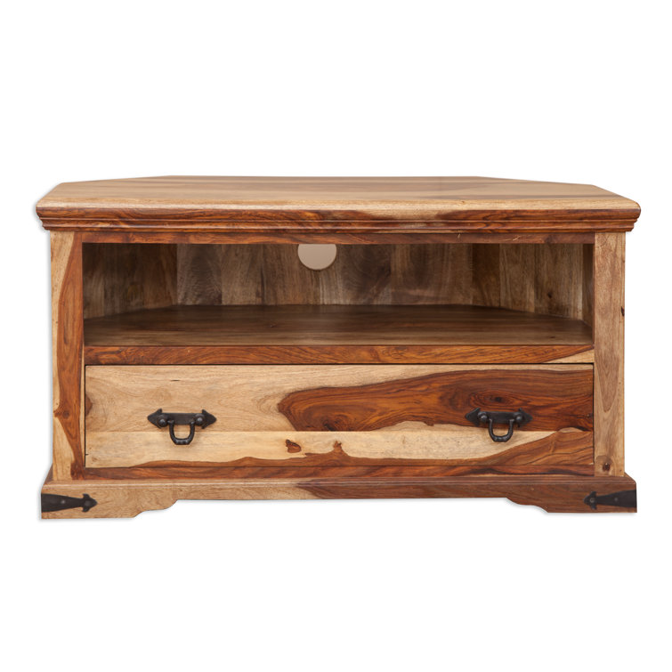 Union Rustic Rockvale Solid Wood Corner TV Stand for TVs up to 43 ...