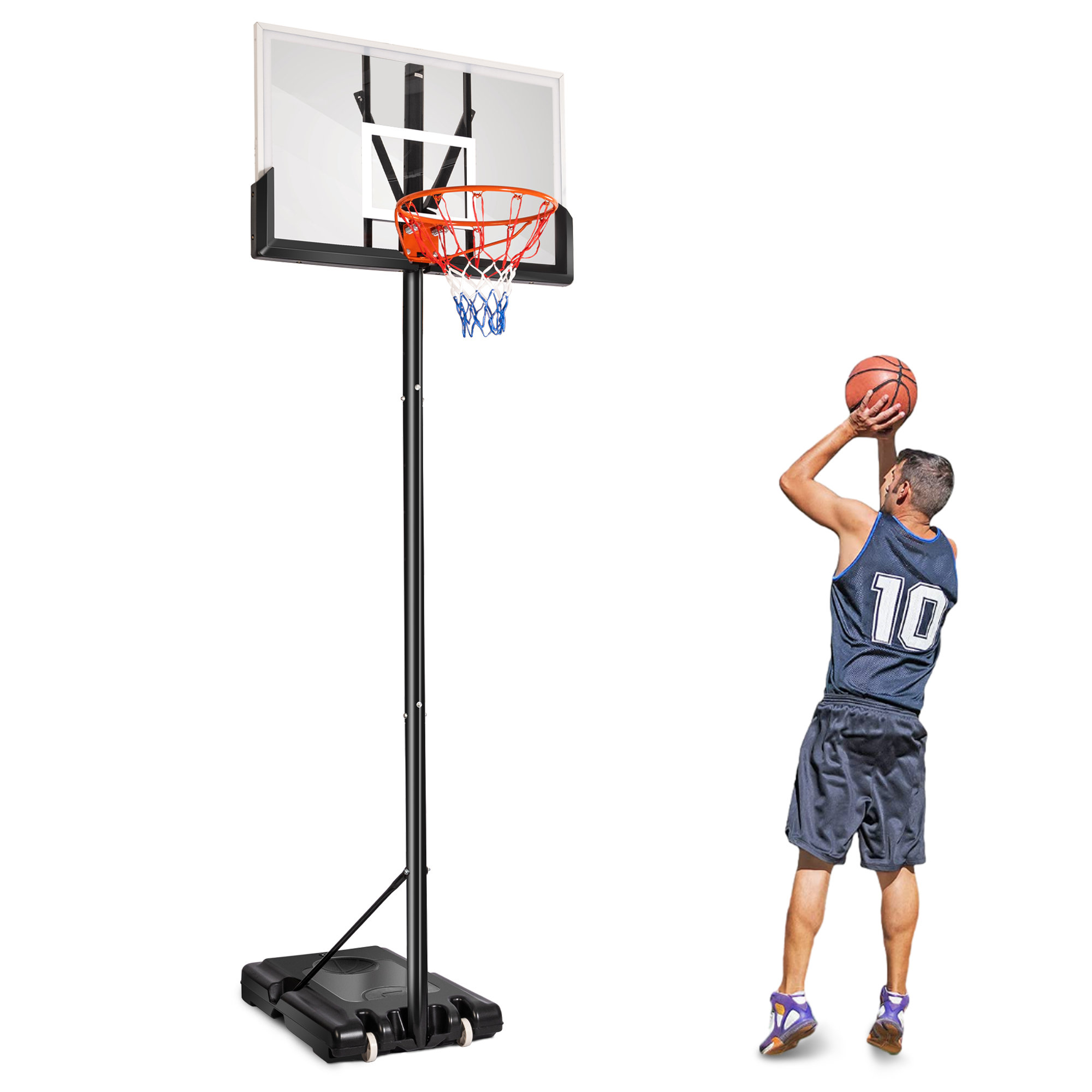Sumajuc 44'' W Portable Full-Size Basketball Hoop | Wayfair