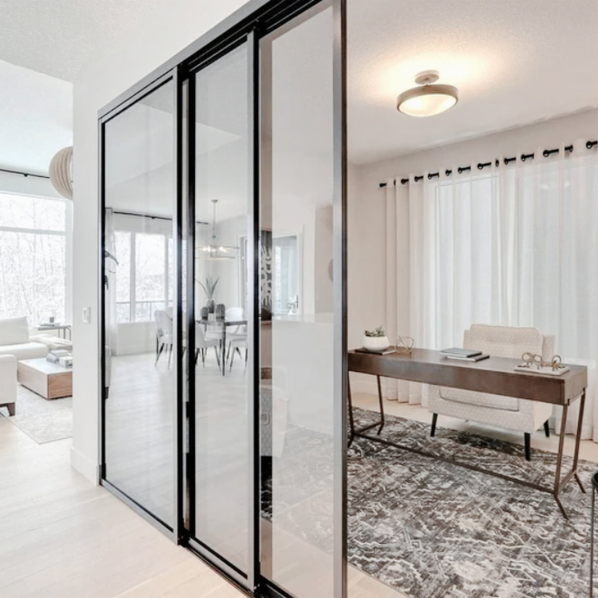 The Sliding Door Company 3 Panel Clear Glass Room Dividers - Sliding ...