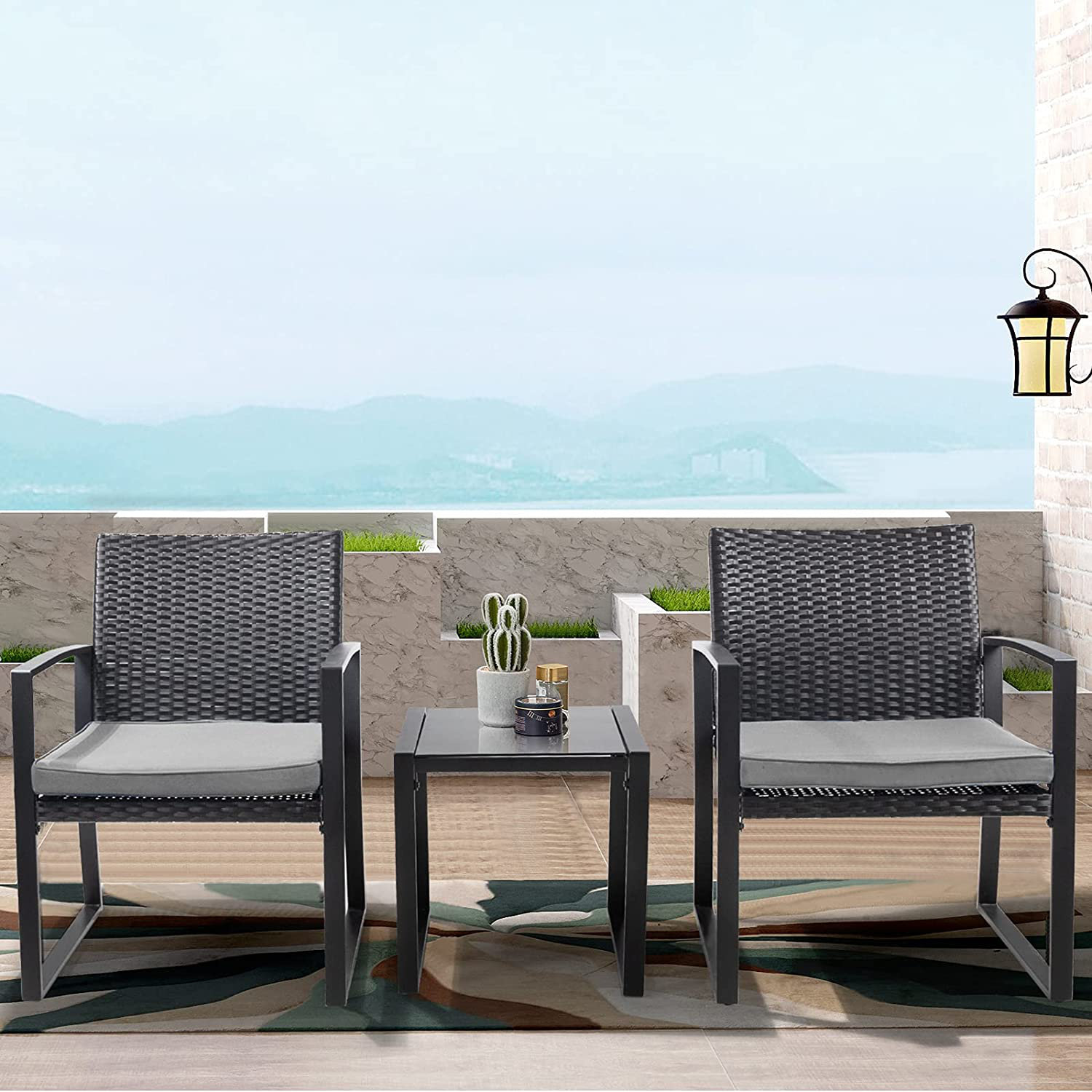 Ebern Designs Jipson Outdoor 3 Piece Wicker Seating Group with Cushions ...