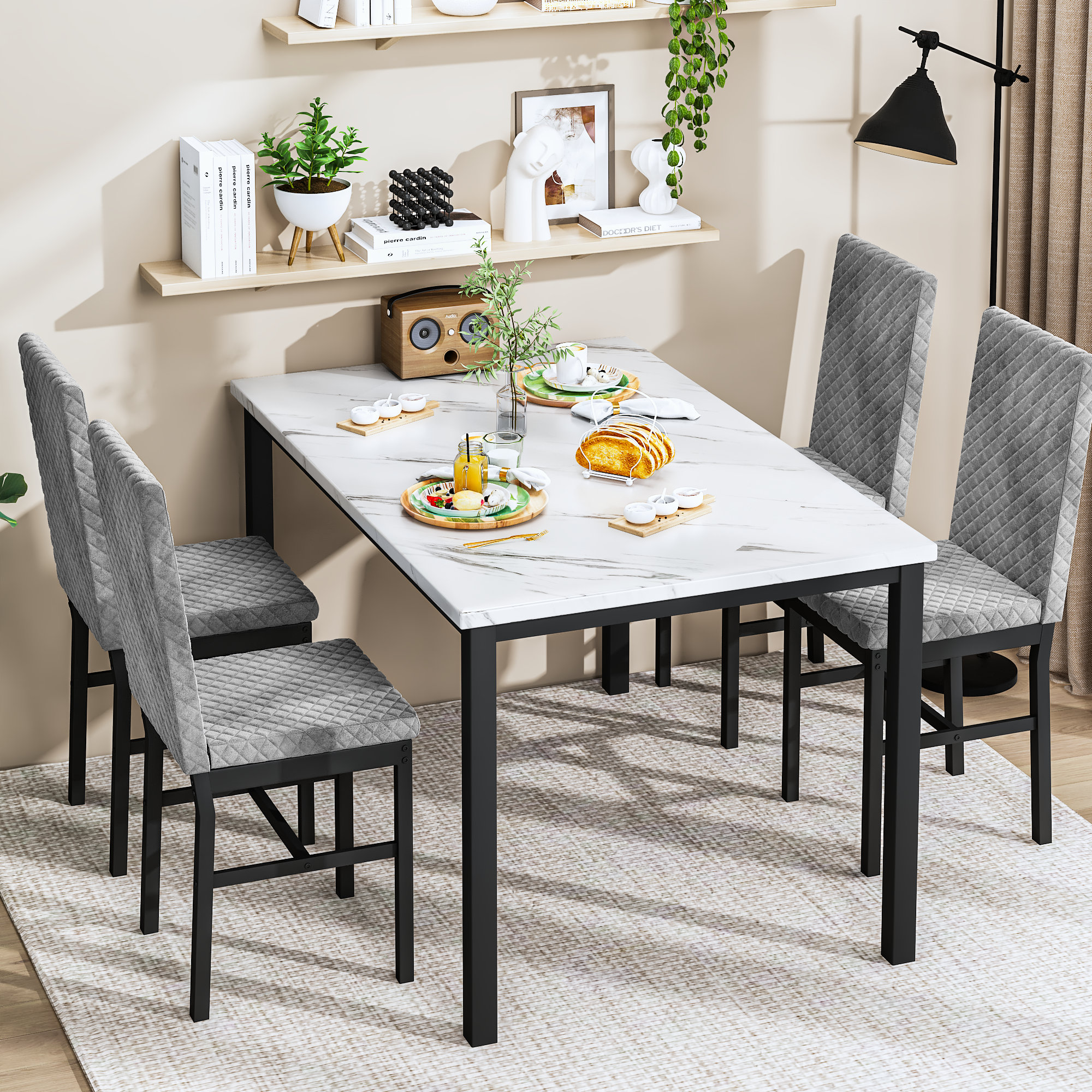 Mercer41 Jaythian Rectangular 47.2'' L x 27.5'' W Dining Set & Reviews | Wayfair