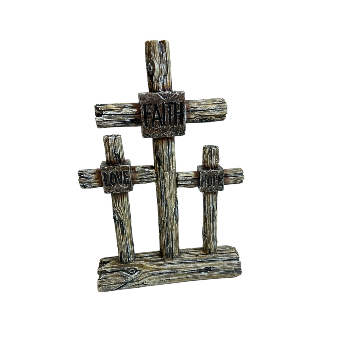 Ophelia & Co. Polyresin Triple Standing Cross Rustic Religious Faux ...